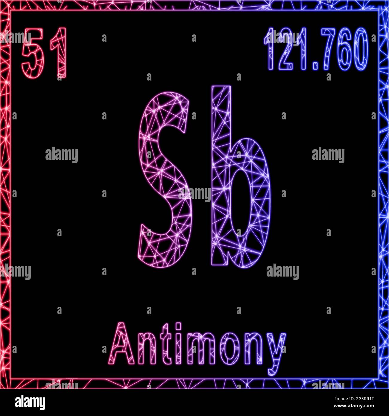 Antimony chemical element, Sign with atomic number and atomic weight ...