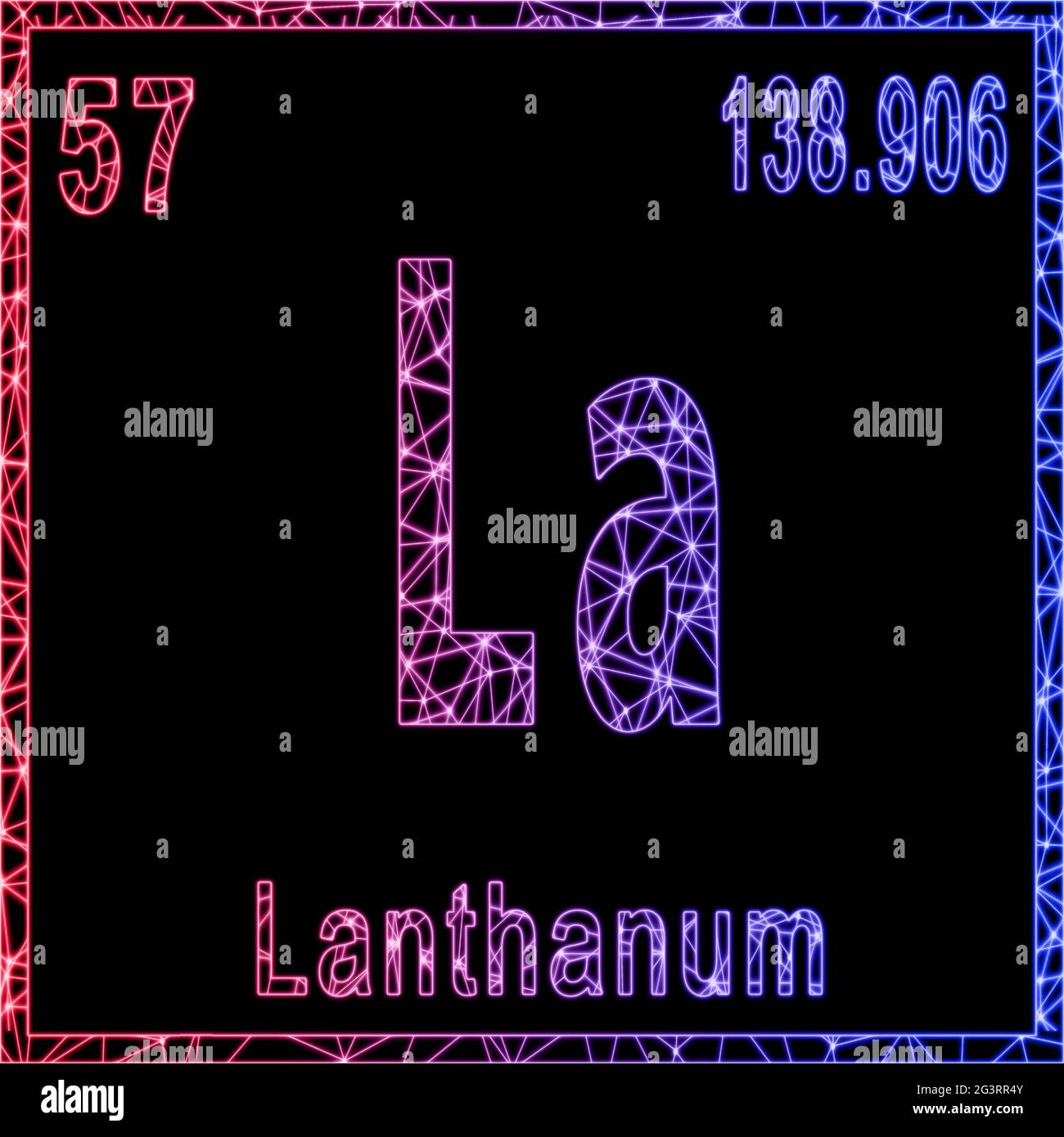 Lanthanum chemical element, Sign with atomic number and atomic weight ...