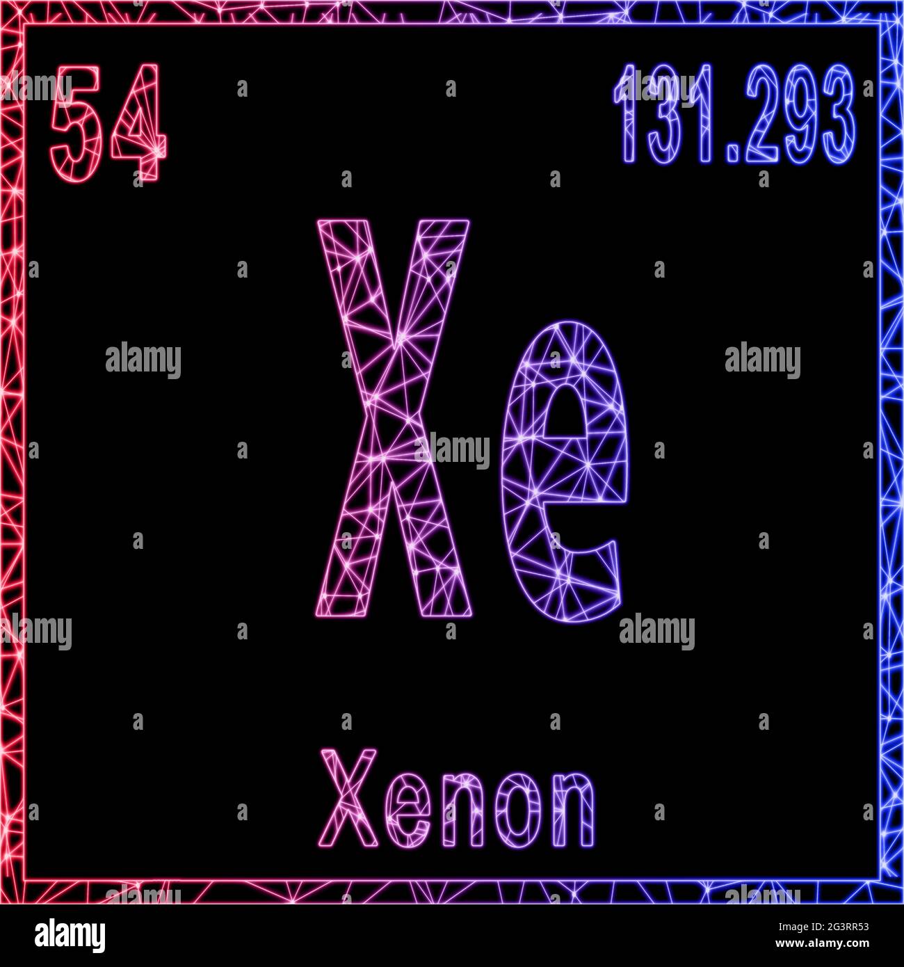 Xenon chemical element, Sign with atomic number and atomic weight Stock ...