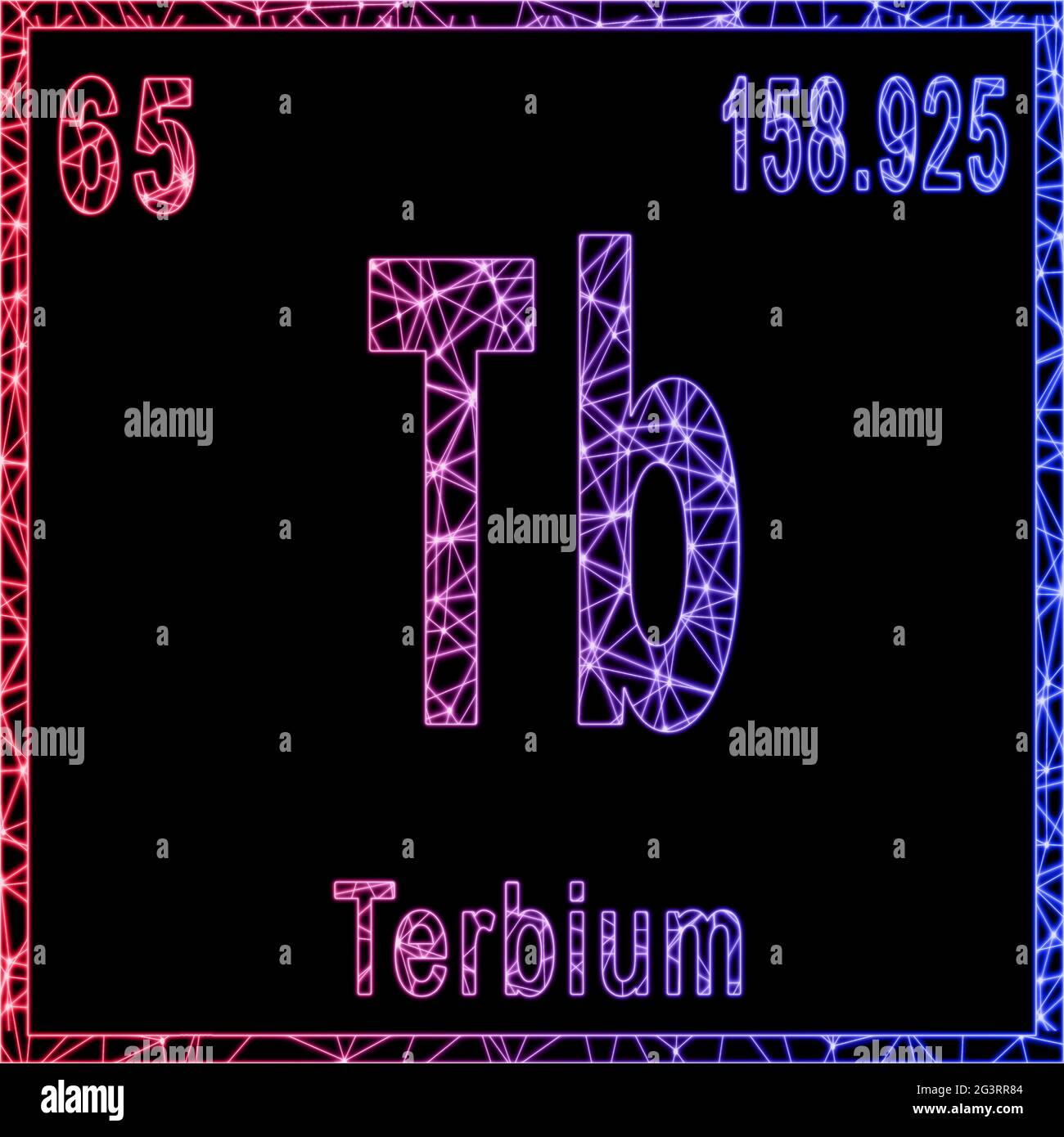 Terbium chemical element, Sign with atomic number and atomic weight ...