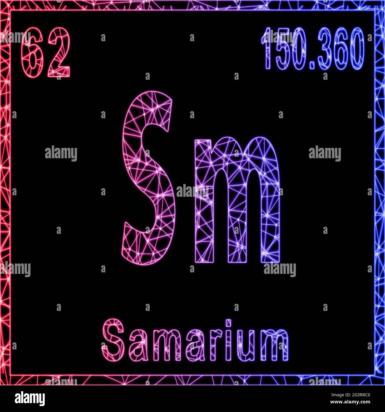 Samarium chemical element, Sign with atomic number and atomic weight ...