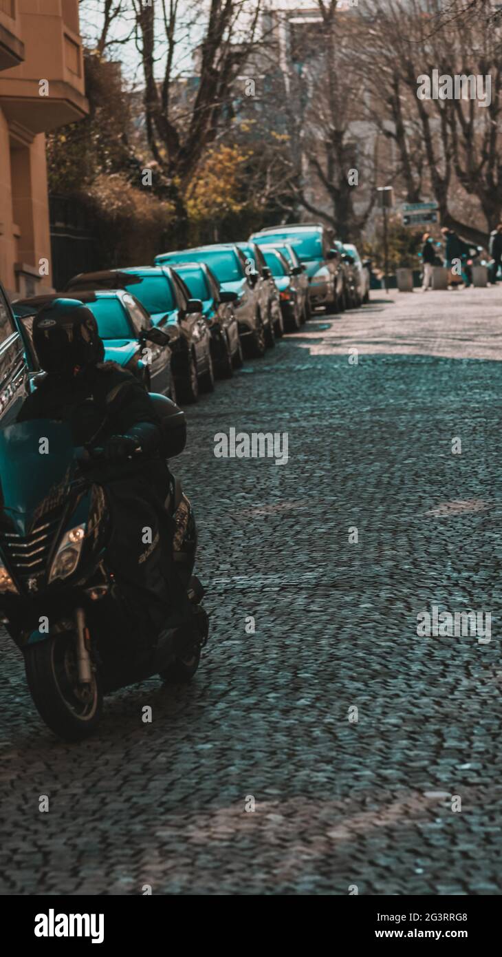 Vertical shot motorcyclist black hi-res stock photography and images ...