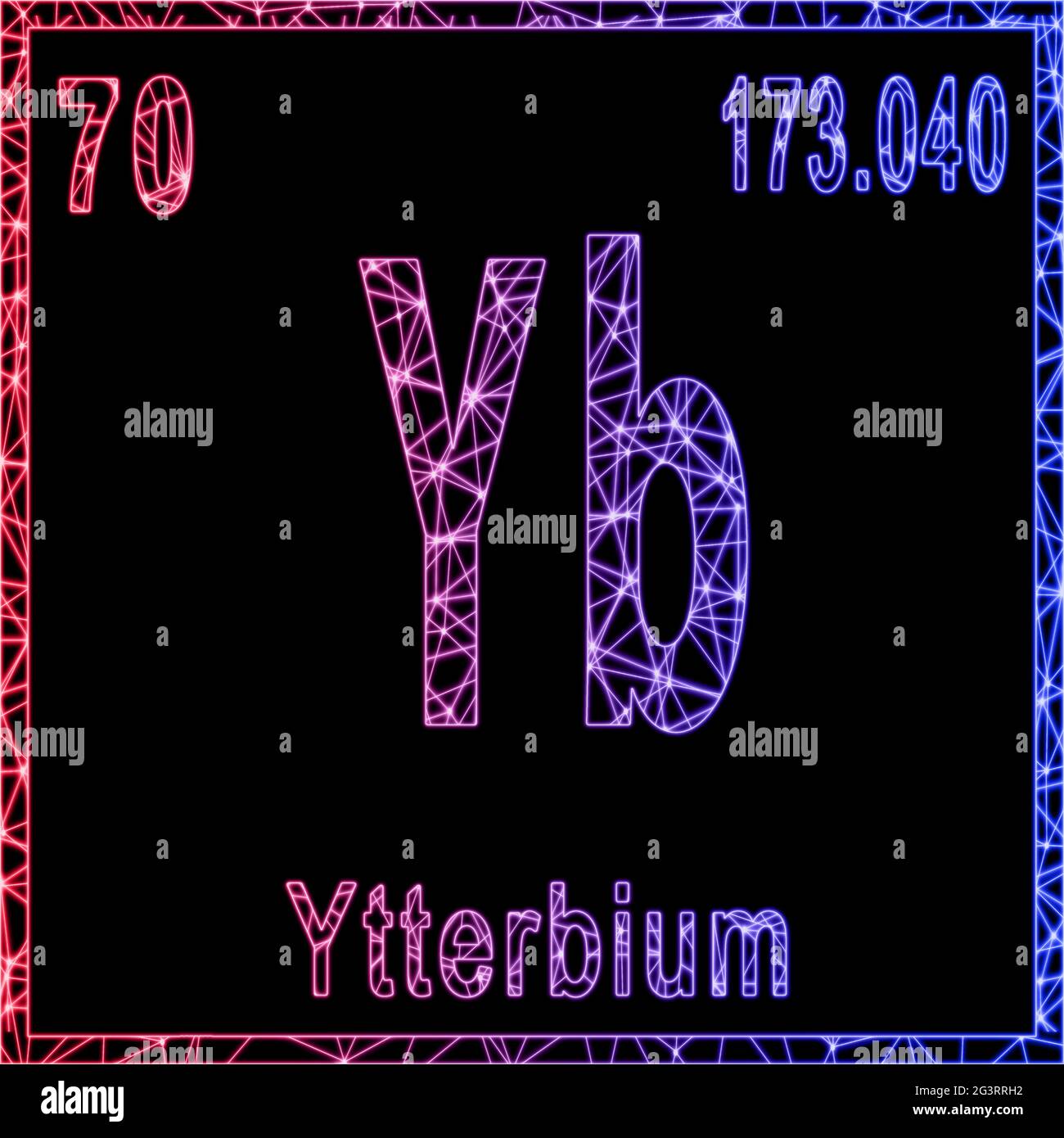 Ytterbium chemical element, Sign with atomic number and atomic weight ...