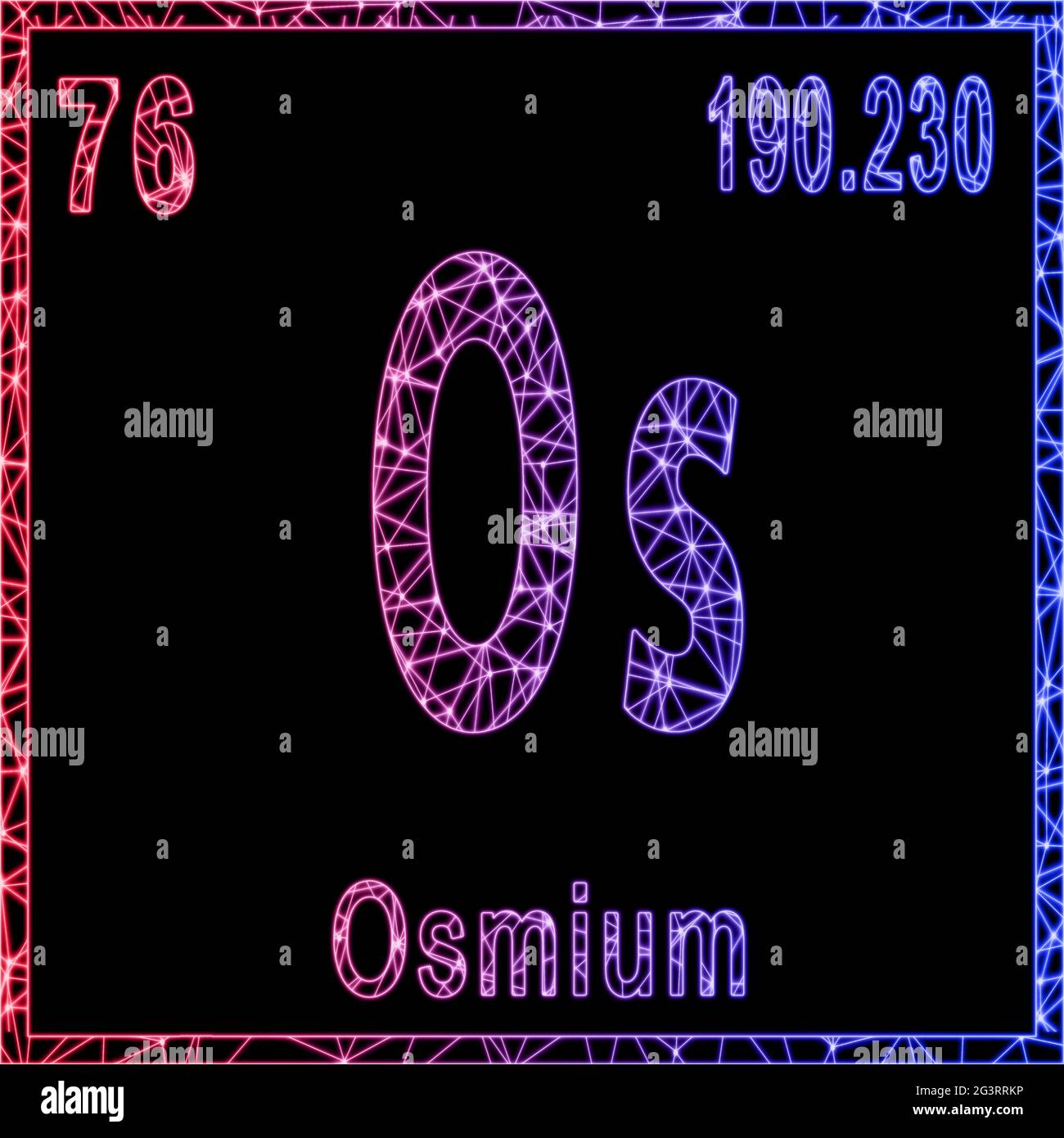 Osmium chemical element, Sign with atomic number and atomic weight ...