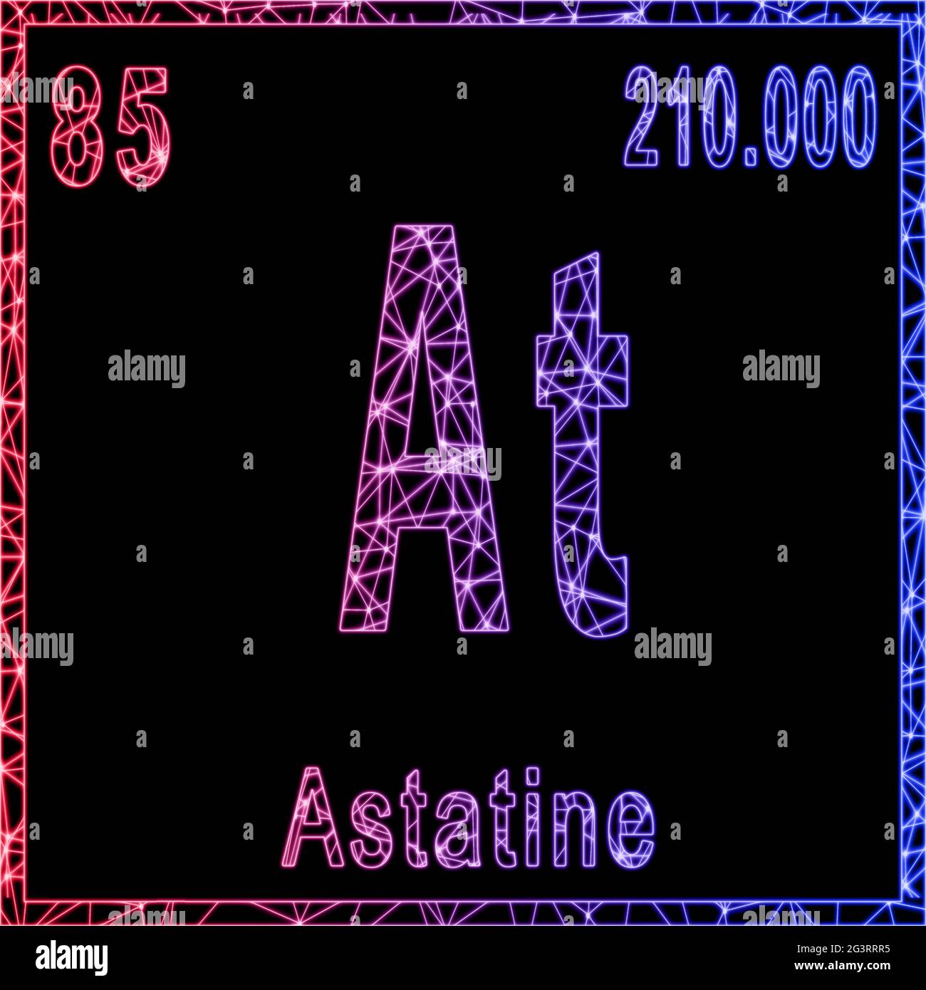 Astatine chemical element, Sign with atomic number and atomic weight ...