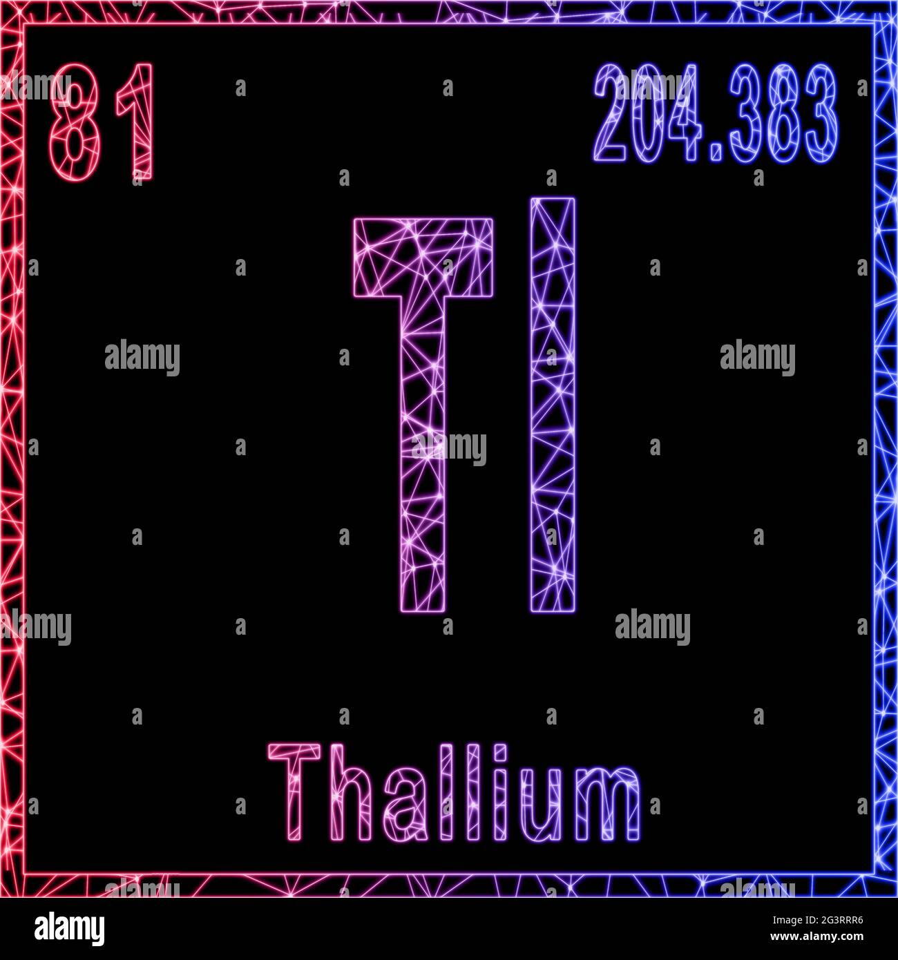 Thallium chemical element, Sign with atomic number and atomic weight ...