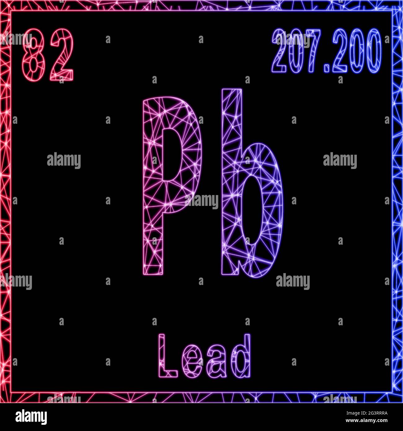 Lead chemical element, Sign with atomic number and atomic weight Stock ...