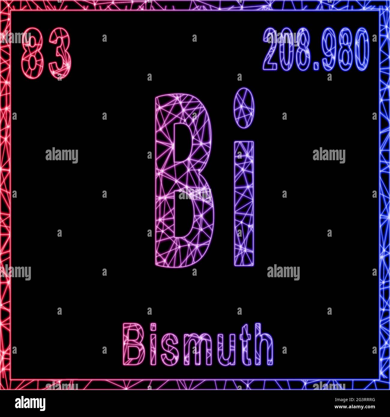 Bismuth chemical element, Sign with atomic number and atomic weight ...