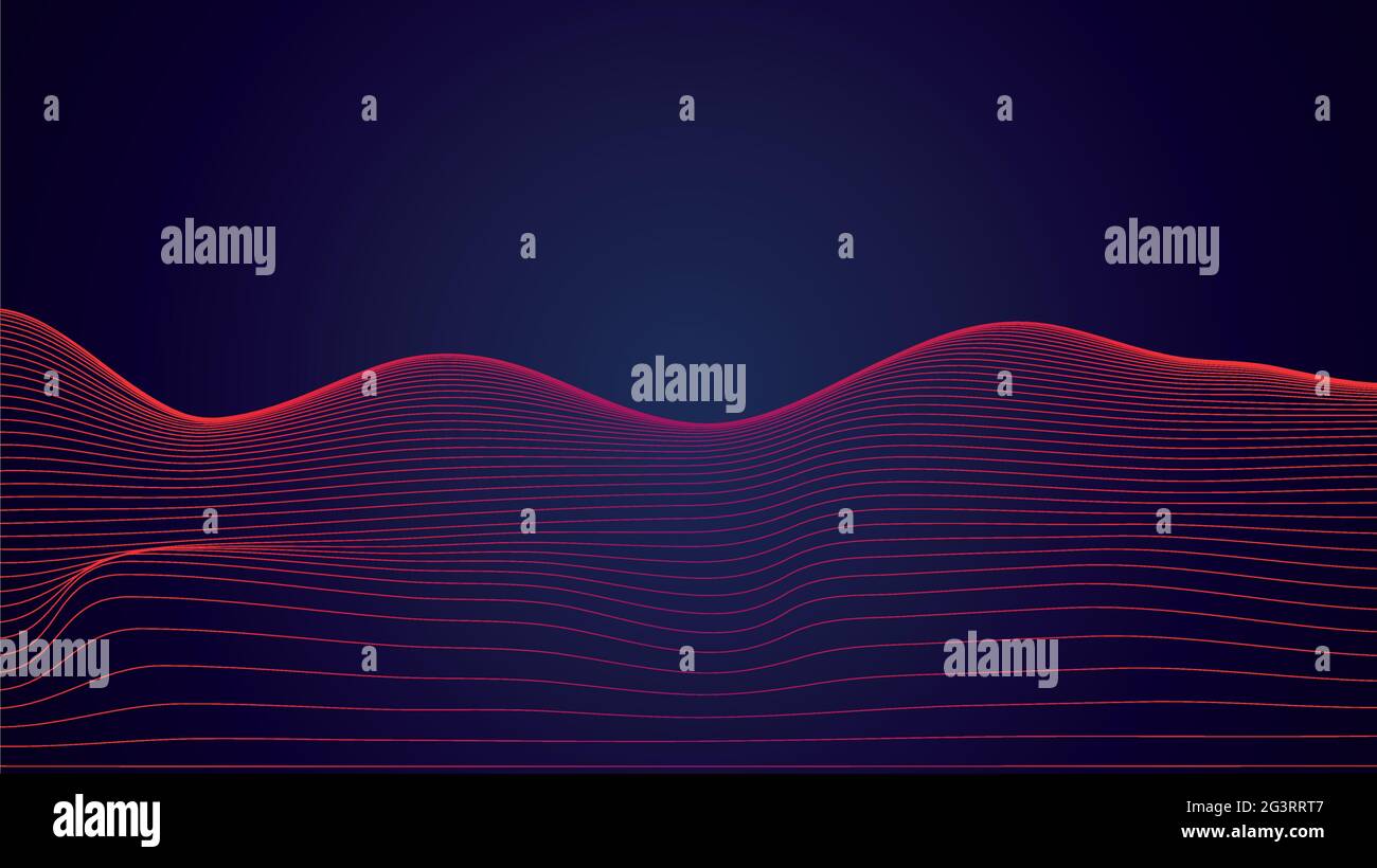 Minimal geometric background with waves lines. Dynamic colored lines ...