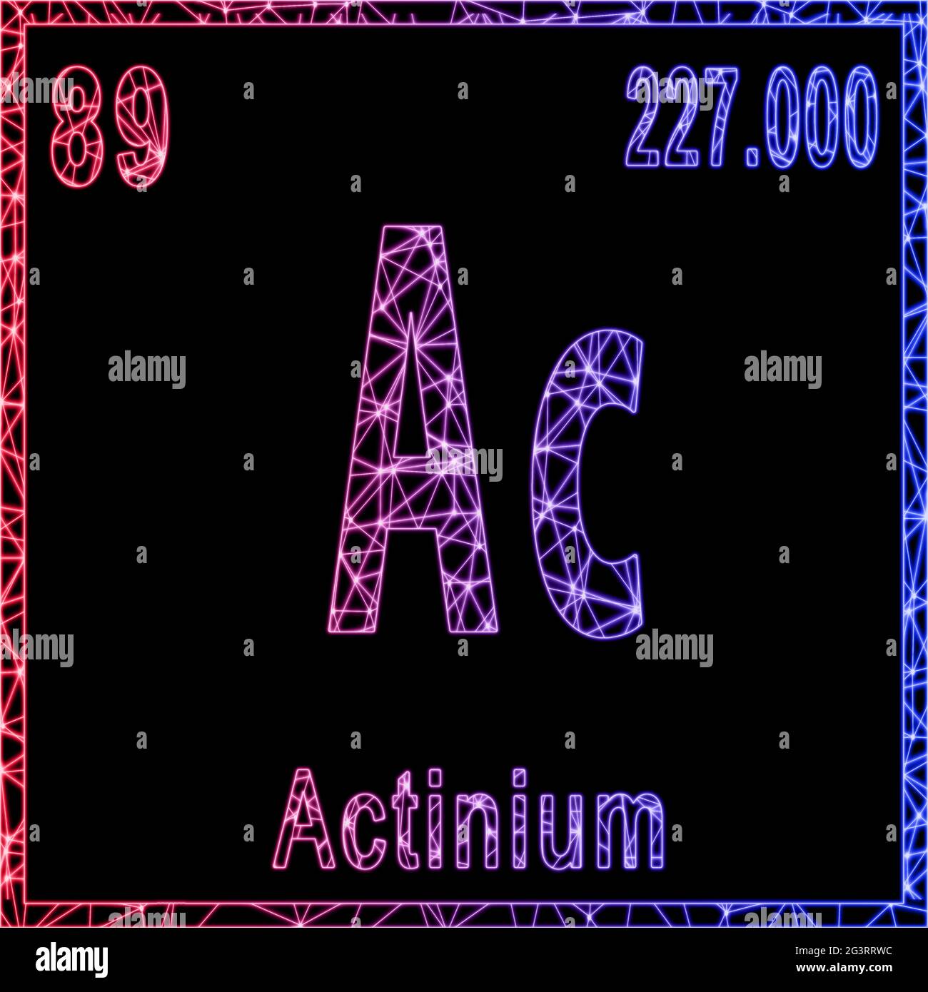 Actinium chemical element, Sign with atomic number and atomic weight ...