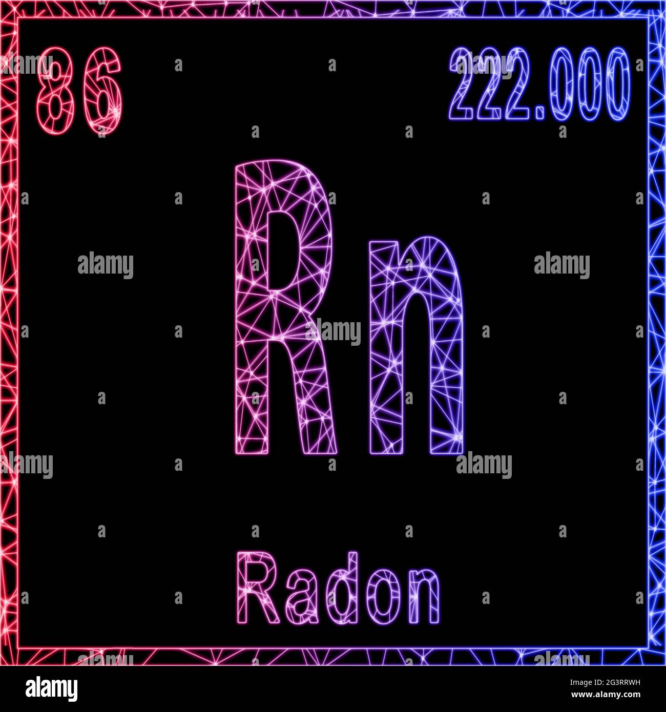 Radon chemical element, Sign with atomic number and atomic weight Stock ...