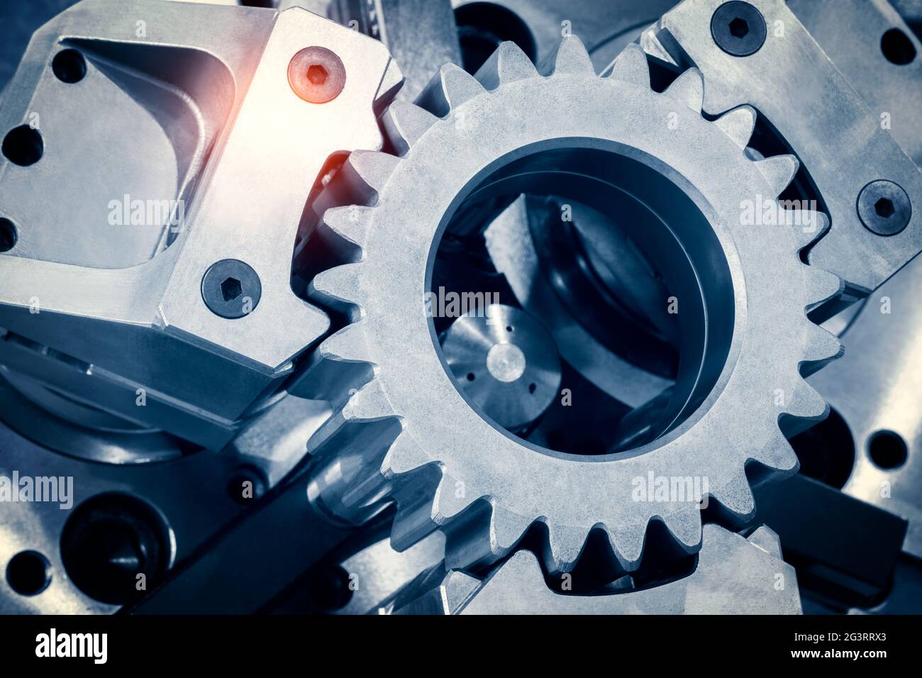 Engine gear wheels, industrial concept background Stock Photo - Alamy