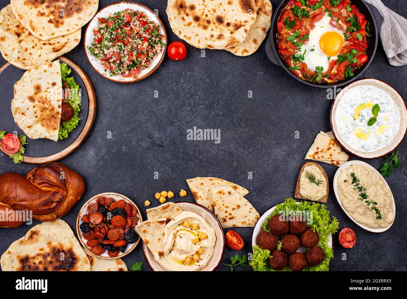 Traditional Jewish, Israeli and middle Eastern food Stock Photo - Alamy