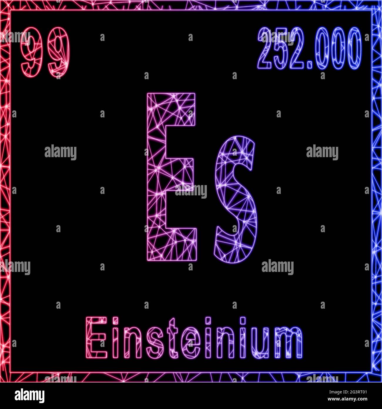 Einsteinium chemical element, Sign with atomic number and atomic weight ...