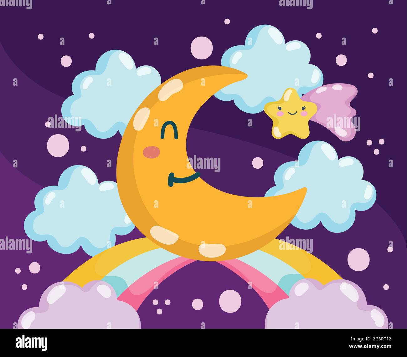 Weather cute moon rainbow Stock Vector Images - Alamy