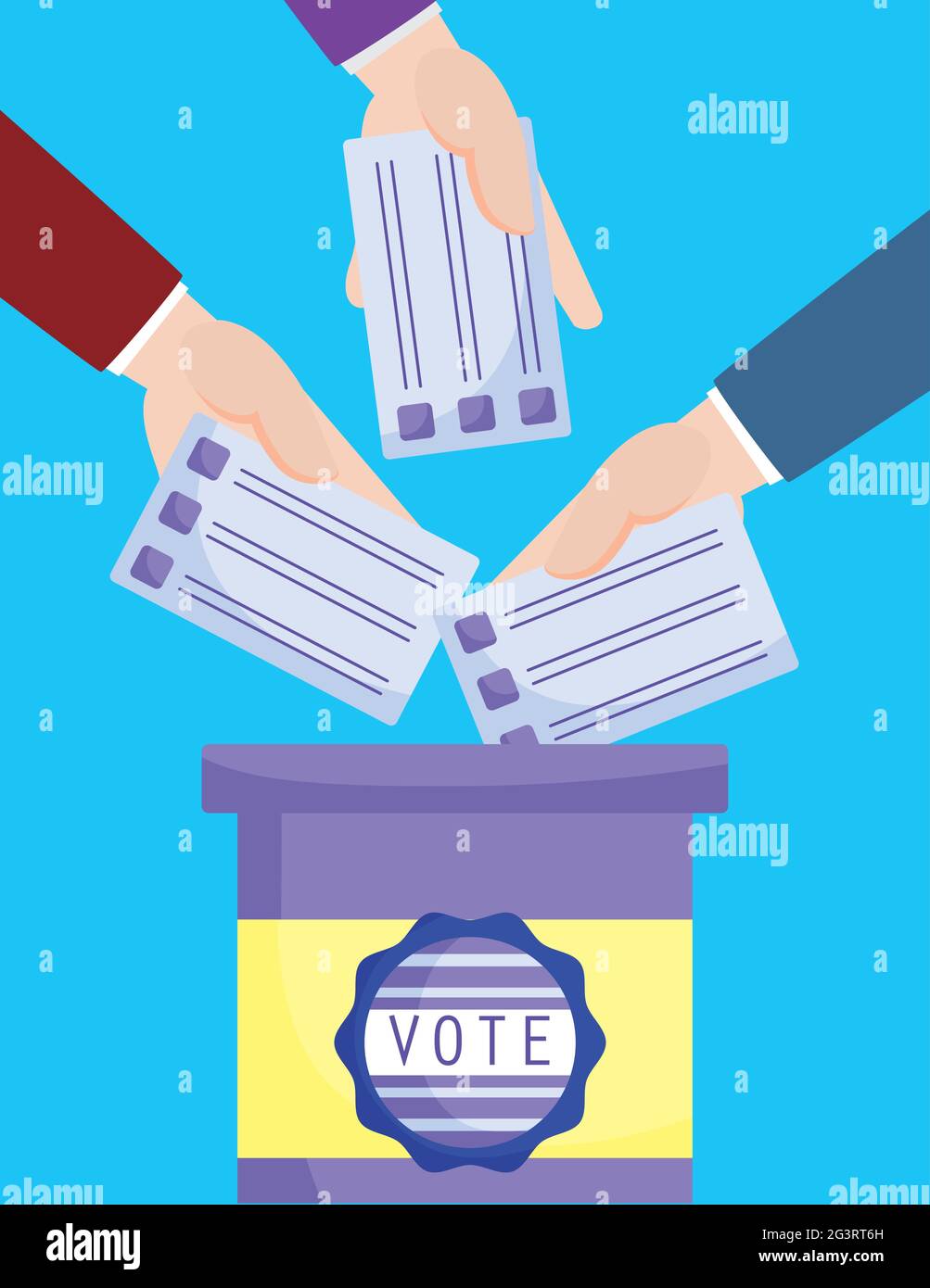 Voting hands ballot box Stock Vector Images - Alamy