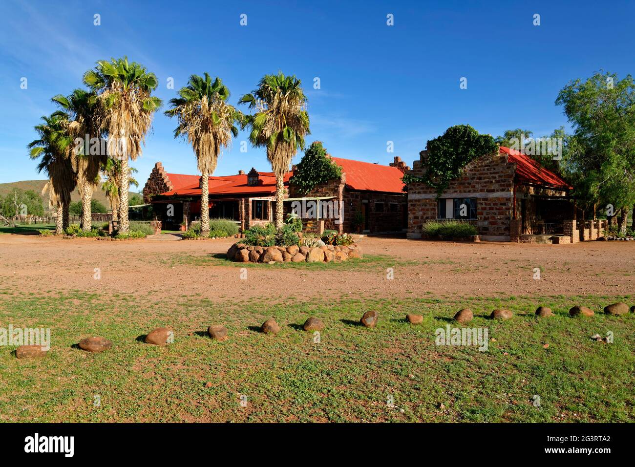 Farmhouse of guest farm Duwisib at the edge of the Namib desert ...