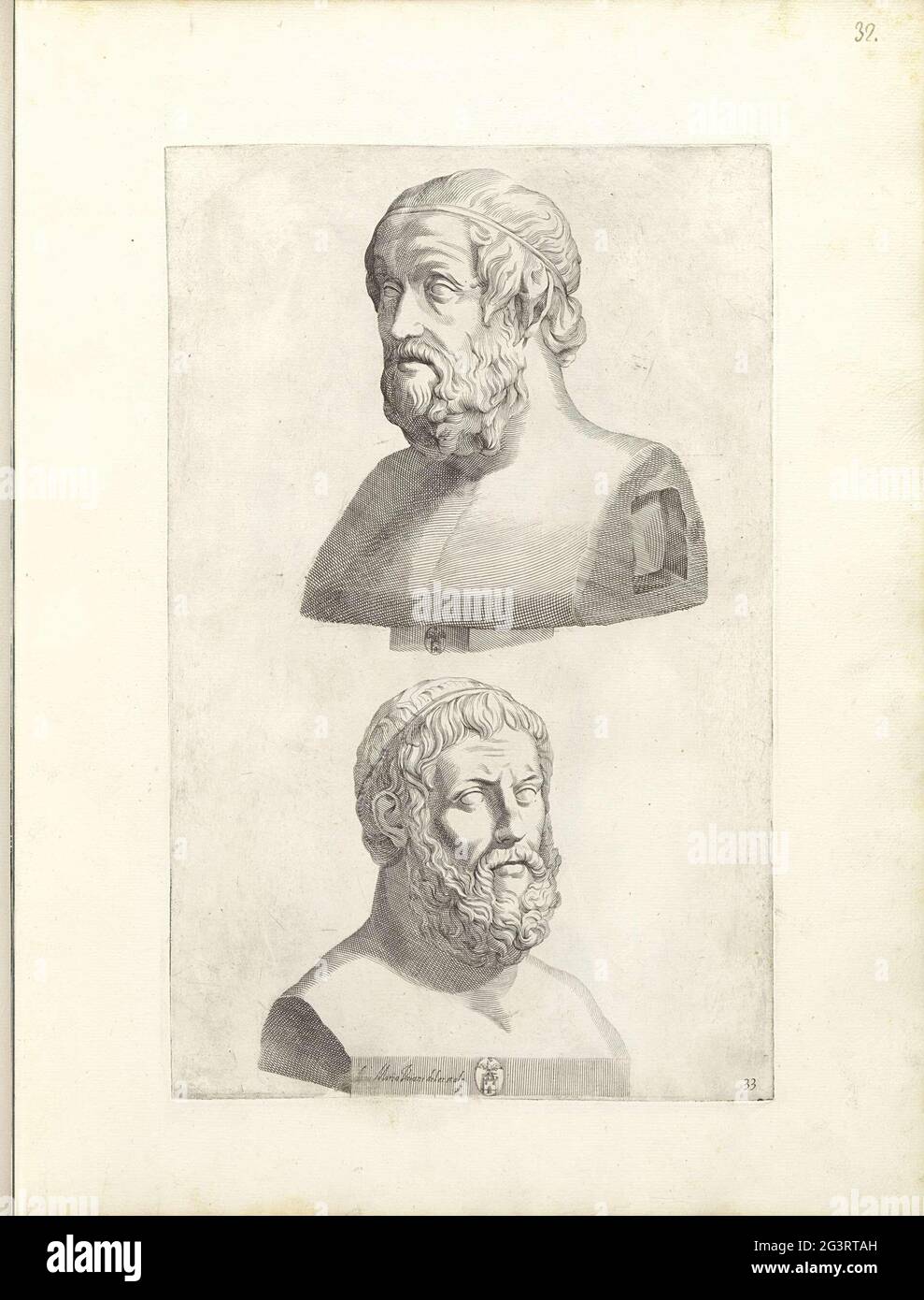 Bustes of Homer and Pindarus; Galleria Giustiniana del Marchese ...