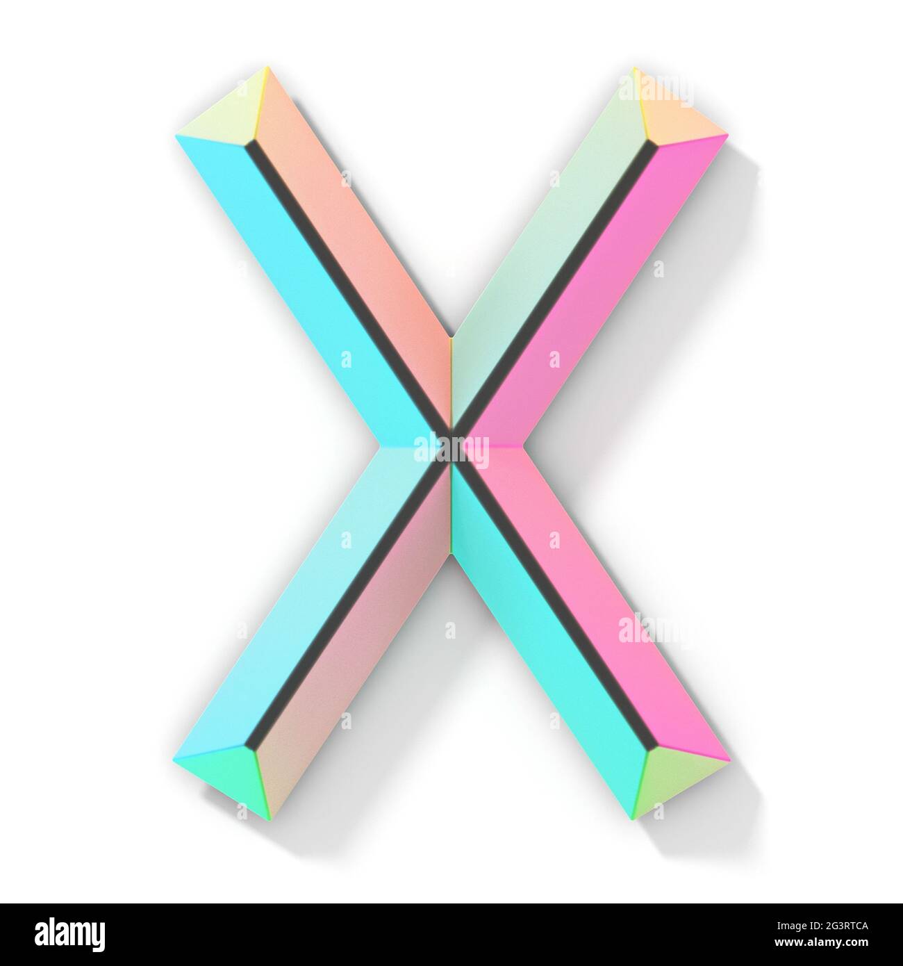 Neon color bright font Letter X 3D Stock Photo - Alamy