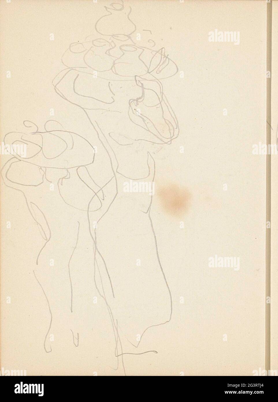 African women wearing scales with jugs on the head. Leaf 20 Verso from ...