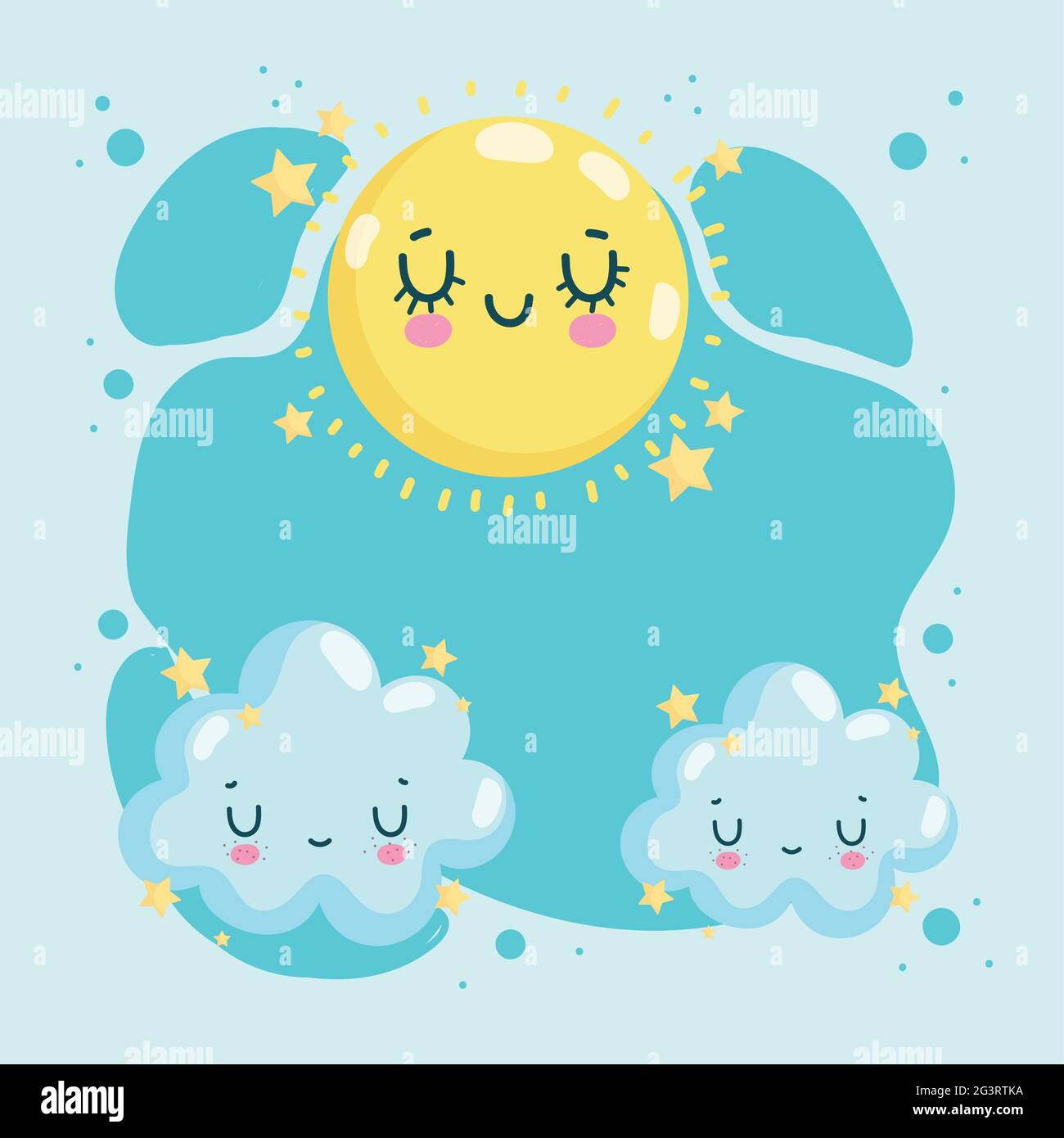cute sun and clouds Stock Vector Image & Art - Alamy