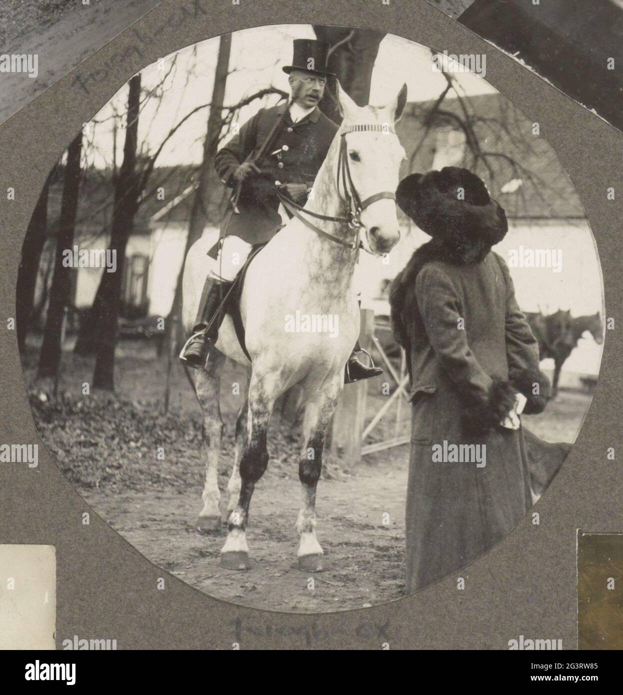 Equestrian scene on royal wood fortress Het Loo: Woman standing at ...