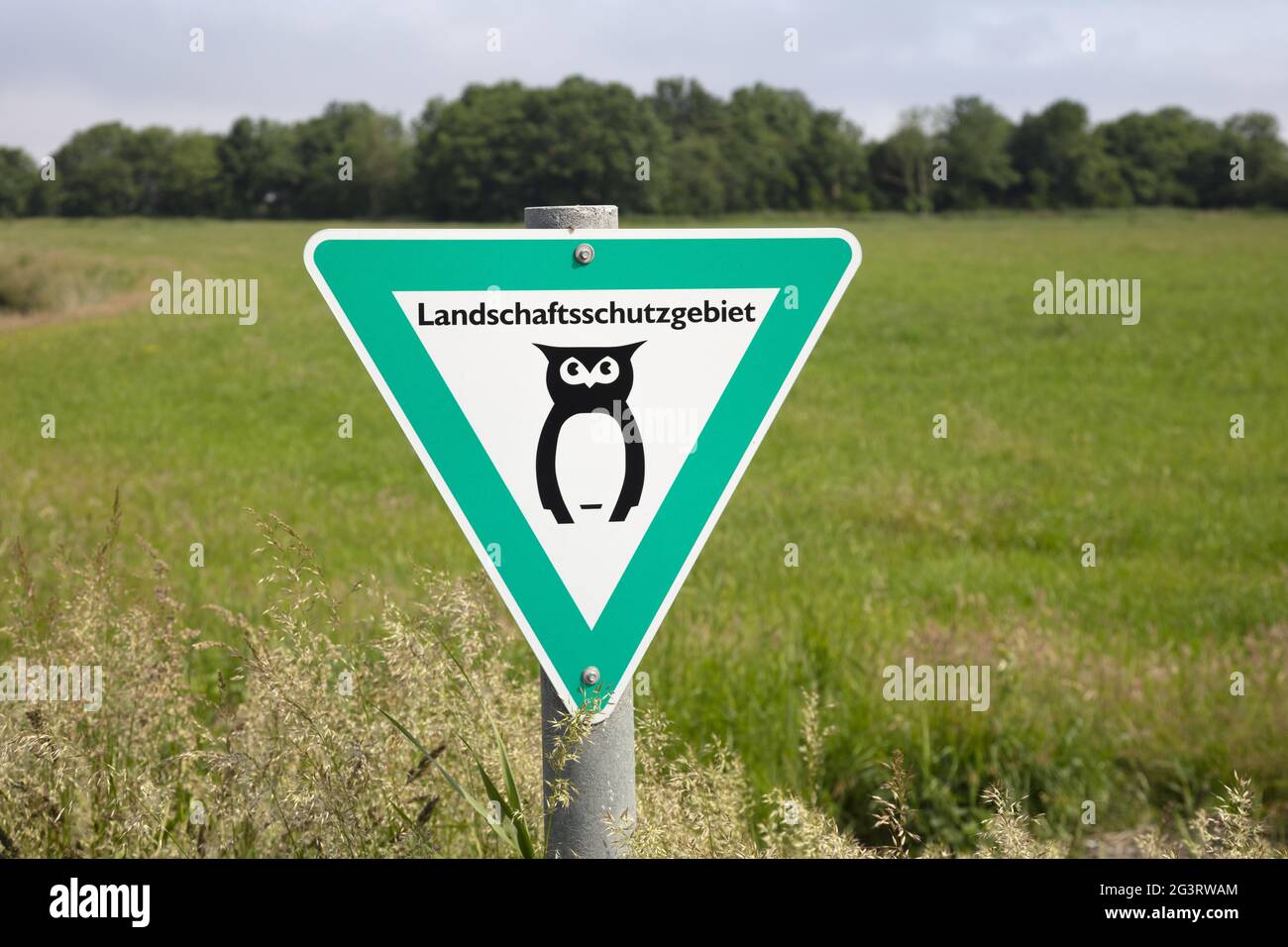 Sign landscape protection area Stock Photo - Alamy