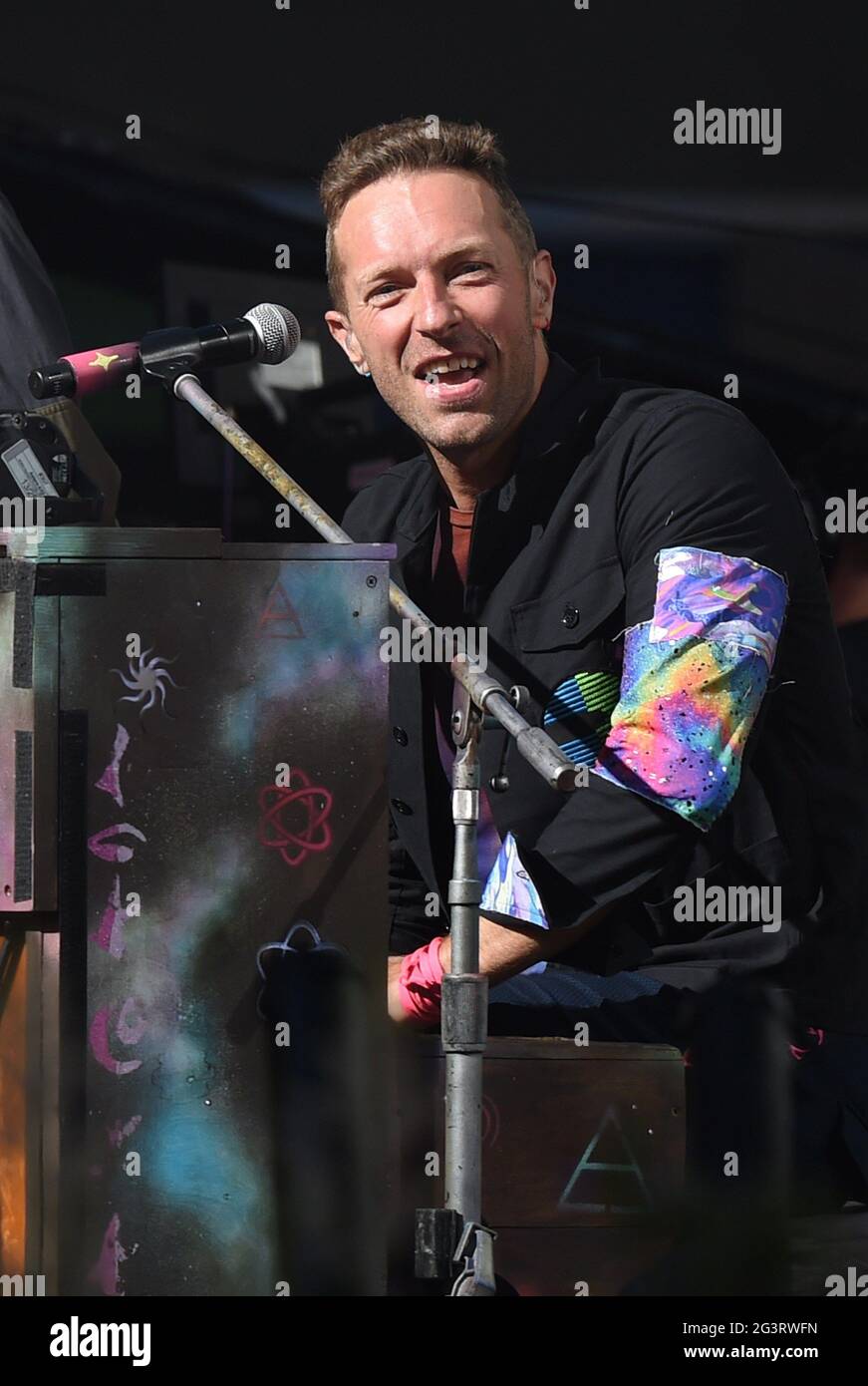 New York, NY, USA. 17th June, 2021. Chris Martin, Coldplay on stage for ...