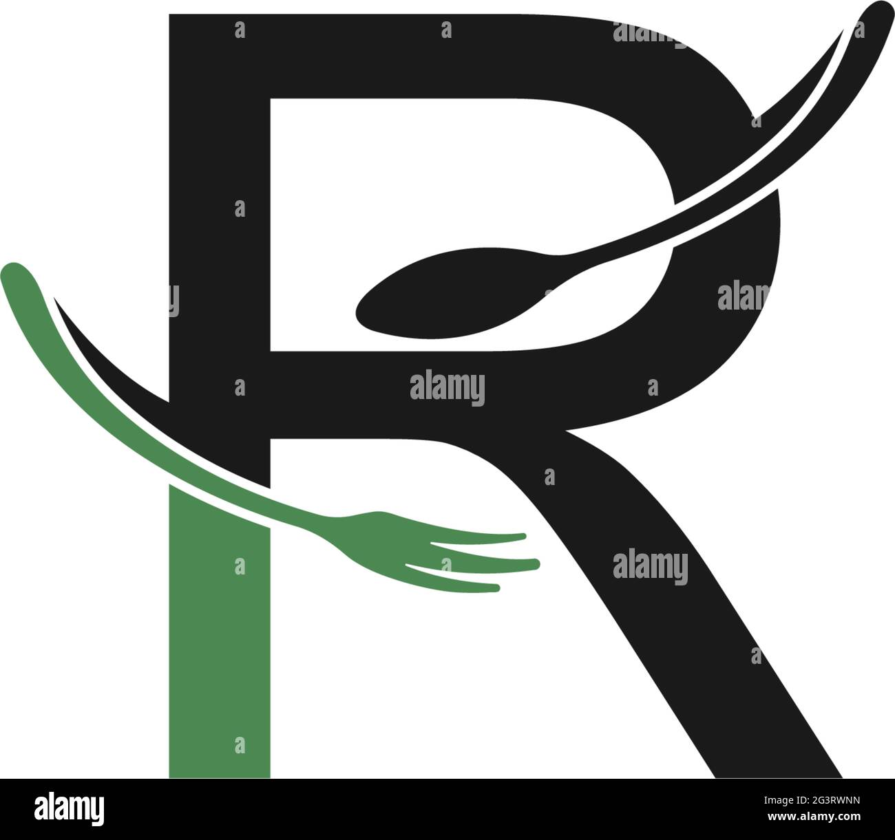 Letter R with fork and spoon logo icon design vector illustration Stock ...
