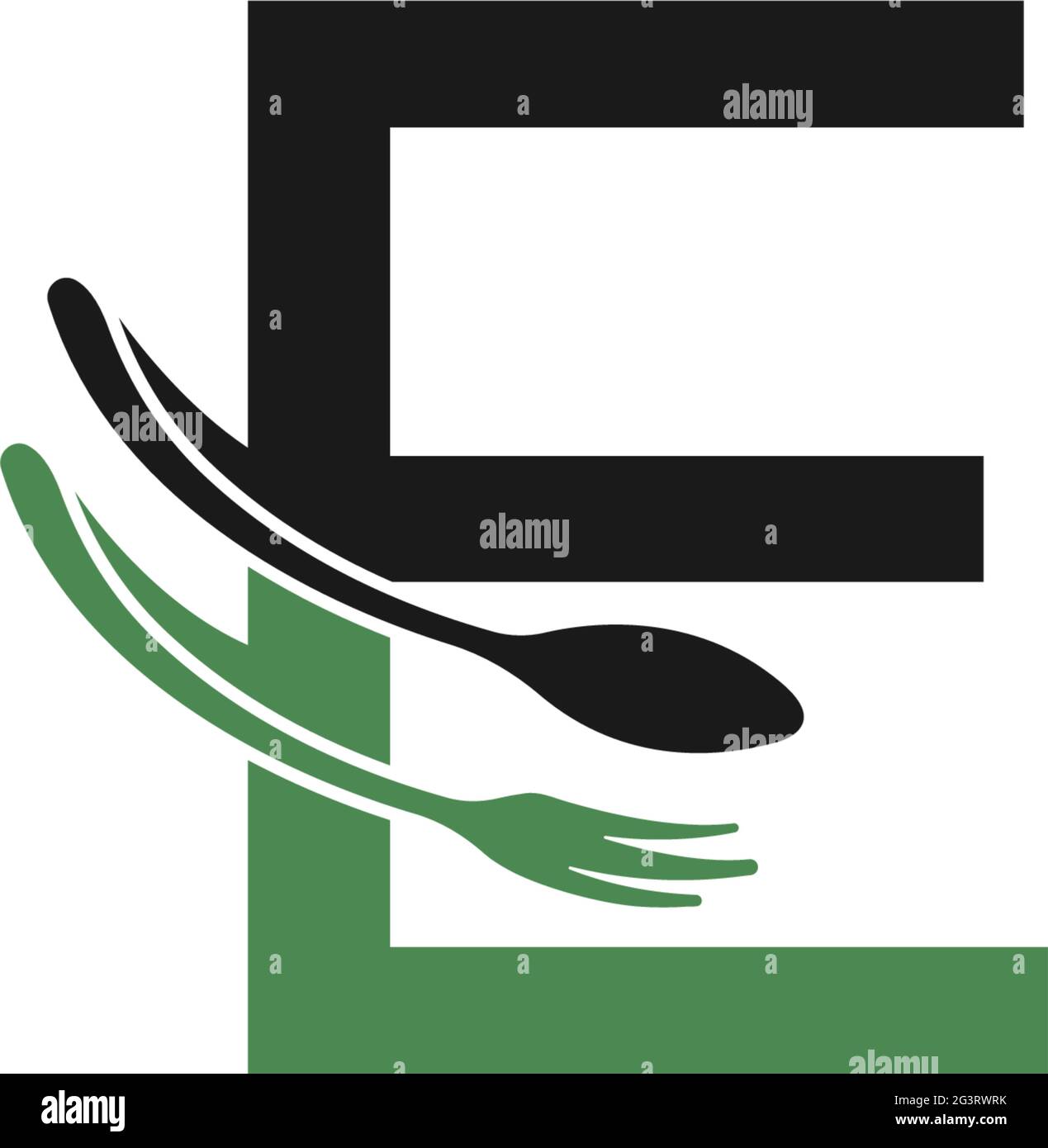 Letter E with fork and spoon logo icon design vector illustration Stock ...
