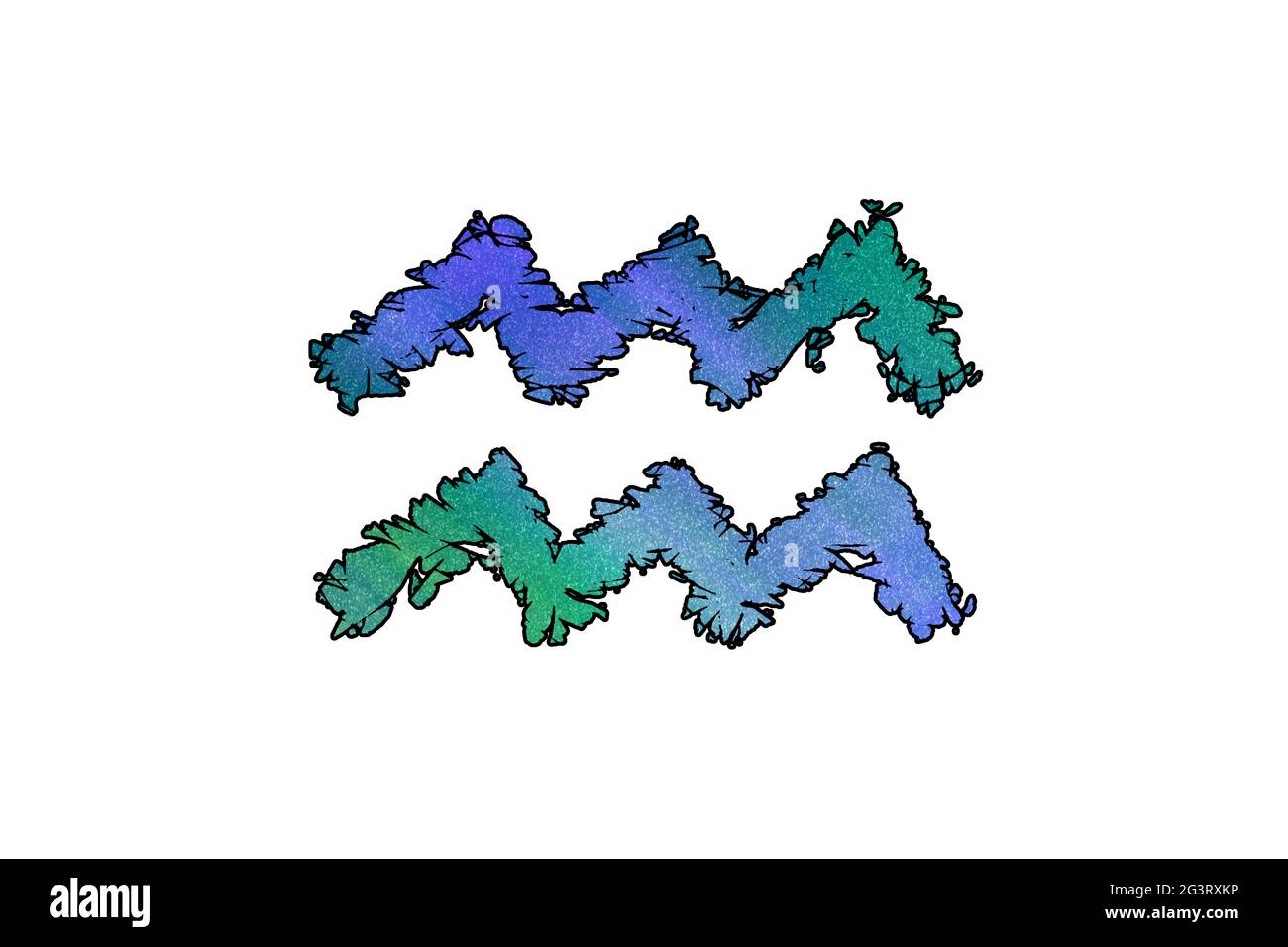 Aquarius zodiac sign, Water Bearer horoscope symbol, with clipping path ...