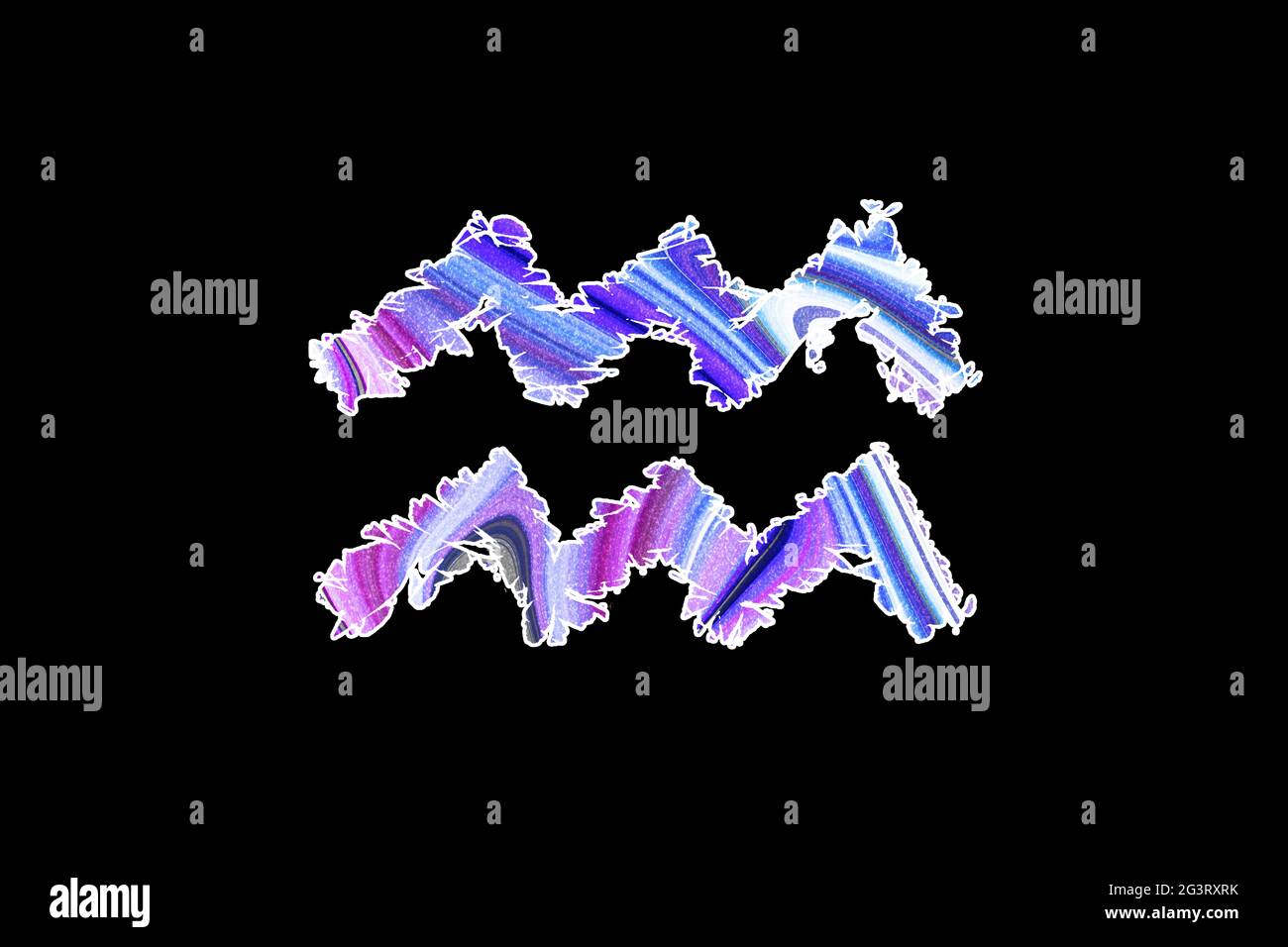 Aquarius zodiac sign, Water Bearer horoscope symbol, with clipping path ...