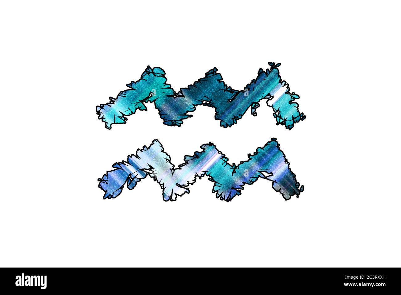 Aquarius zodiac sign, Water Bearer horoscope symbol, with clipping path ...