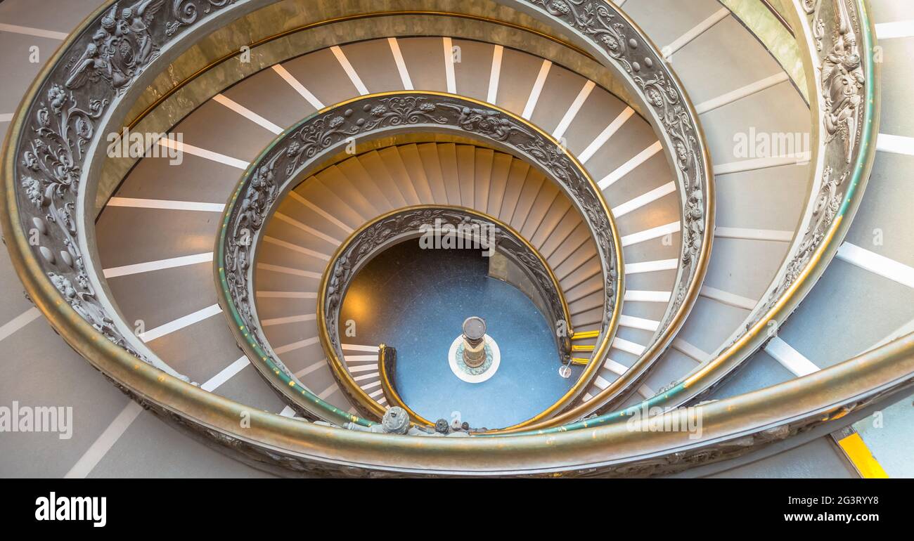 The famous spiral staircase in Vatica Museum - Rome, Italy Stock Photo ...