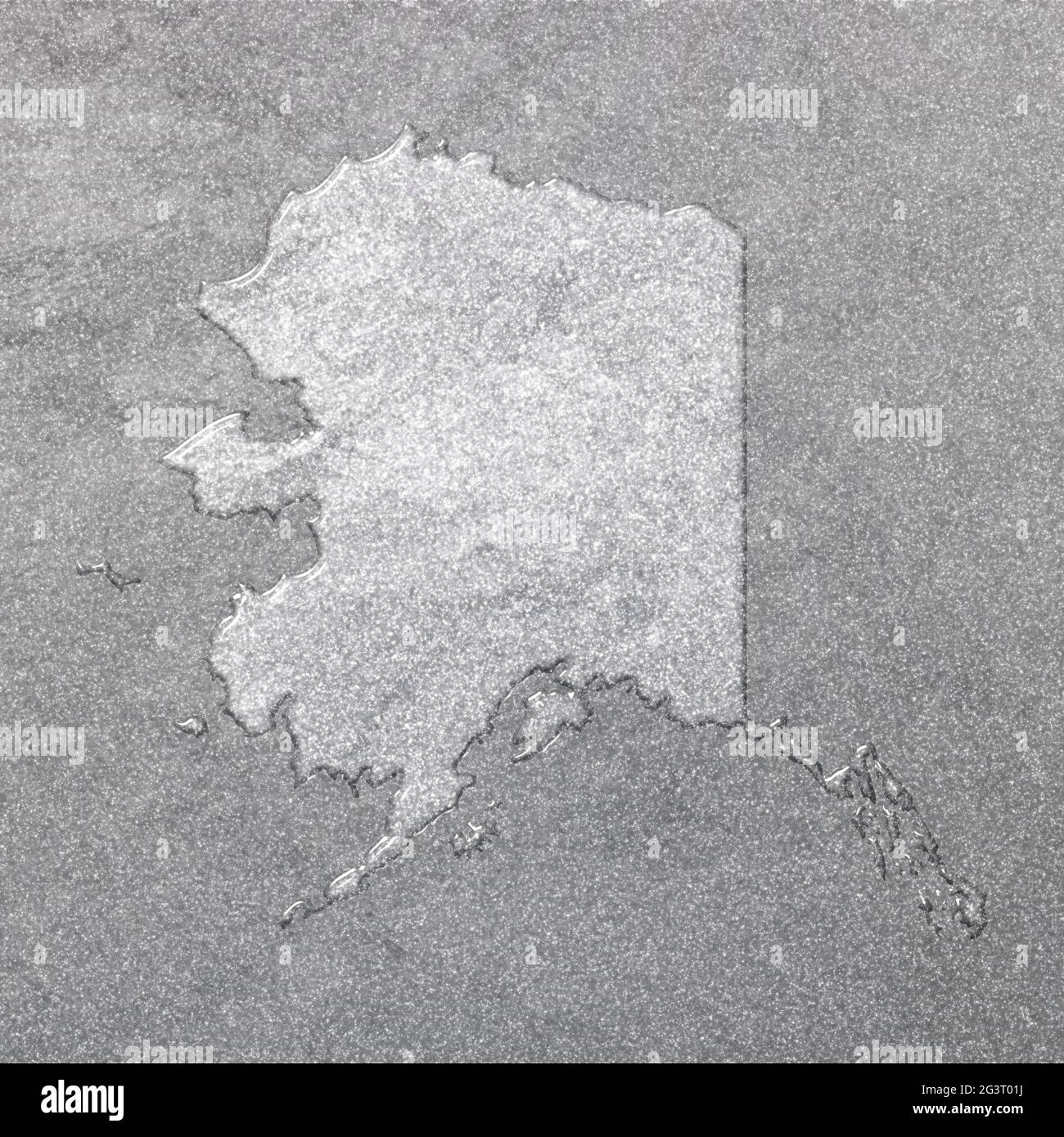 Map of Alaska, silver background, map background Stock Photo - Alamy