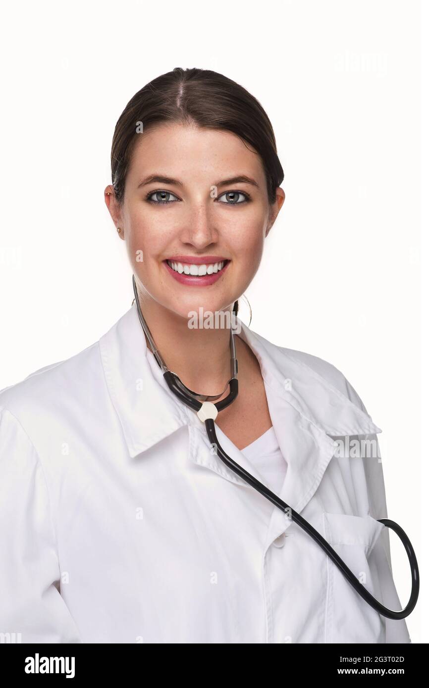 Attractive female doctor smiles hi-res stock photography and images - Alamy
