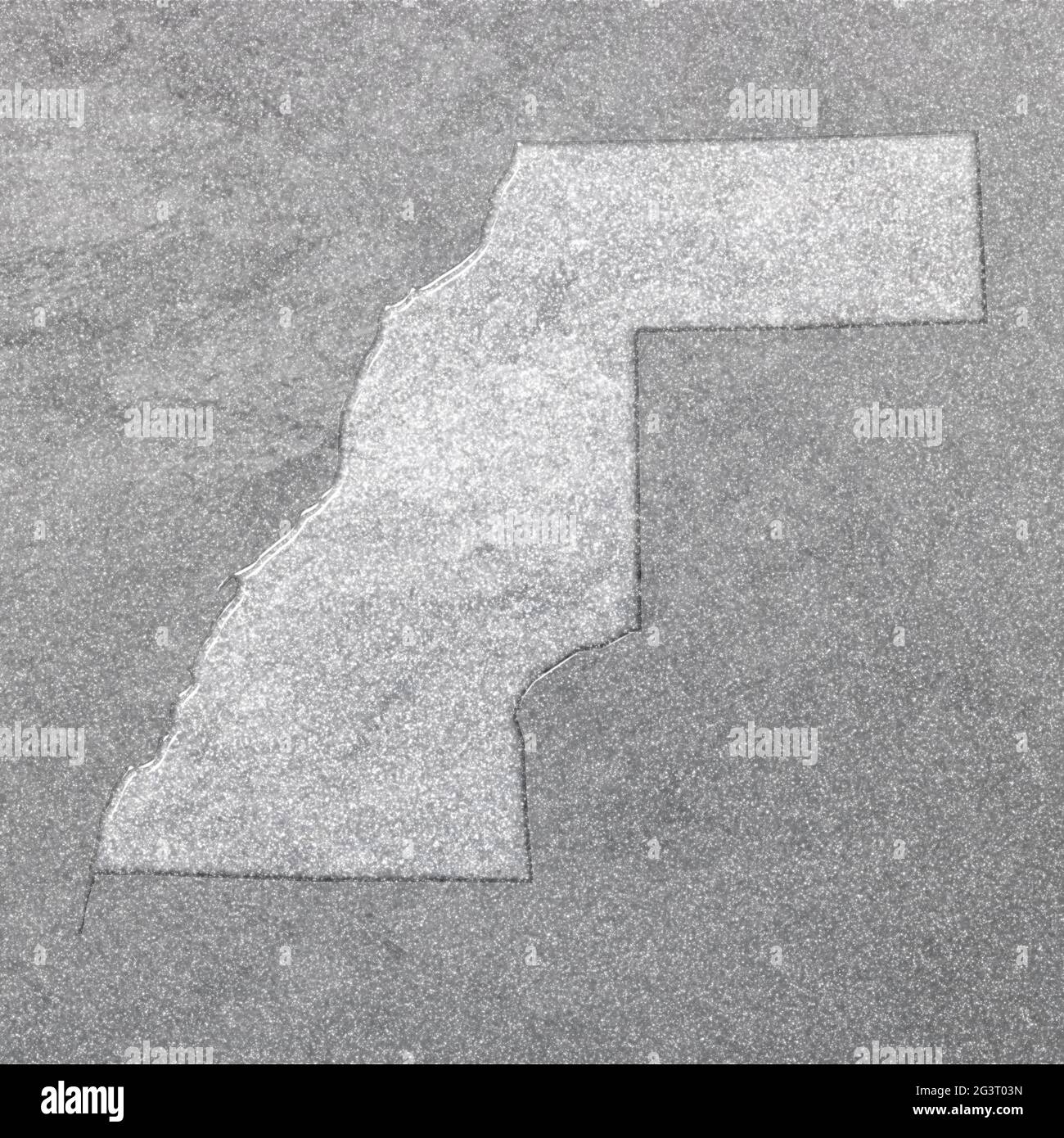 Map of Western Sahara, silver background, map background Stock Photo ...