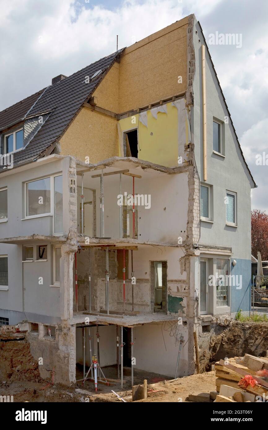 half demolished house , Germany, North Rhine-Westphalia, Pulheim Stock ...