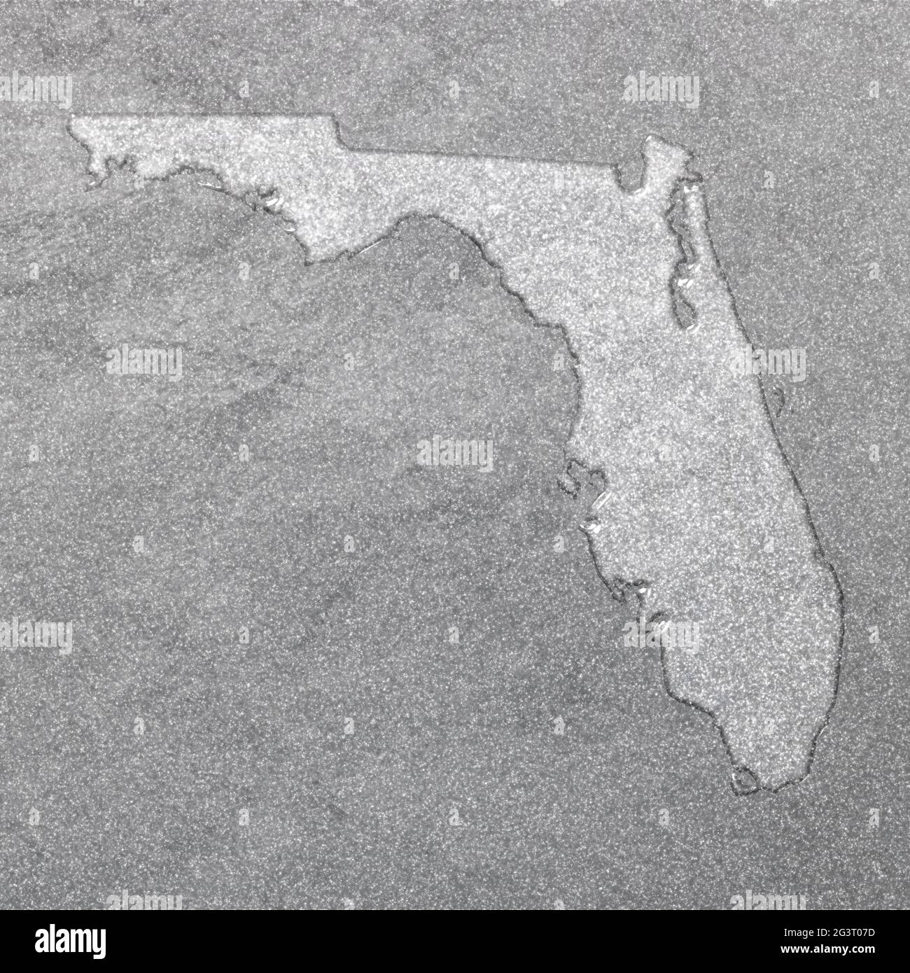 Map of Florida, silver background, map background Stock Photo - Alamy