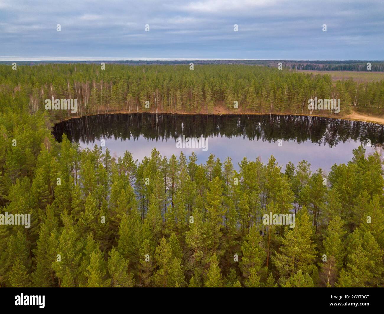 Aerial over autumn forest hi-res stock photography and images - Alamy