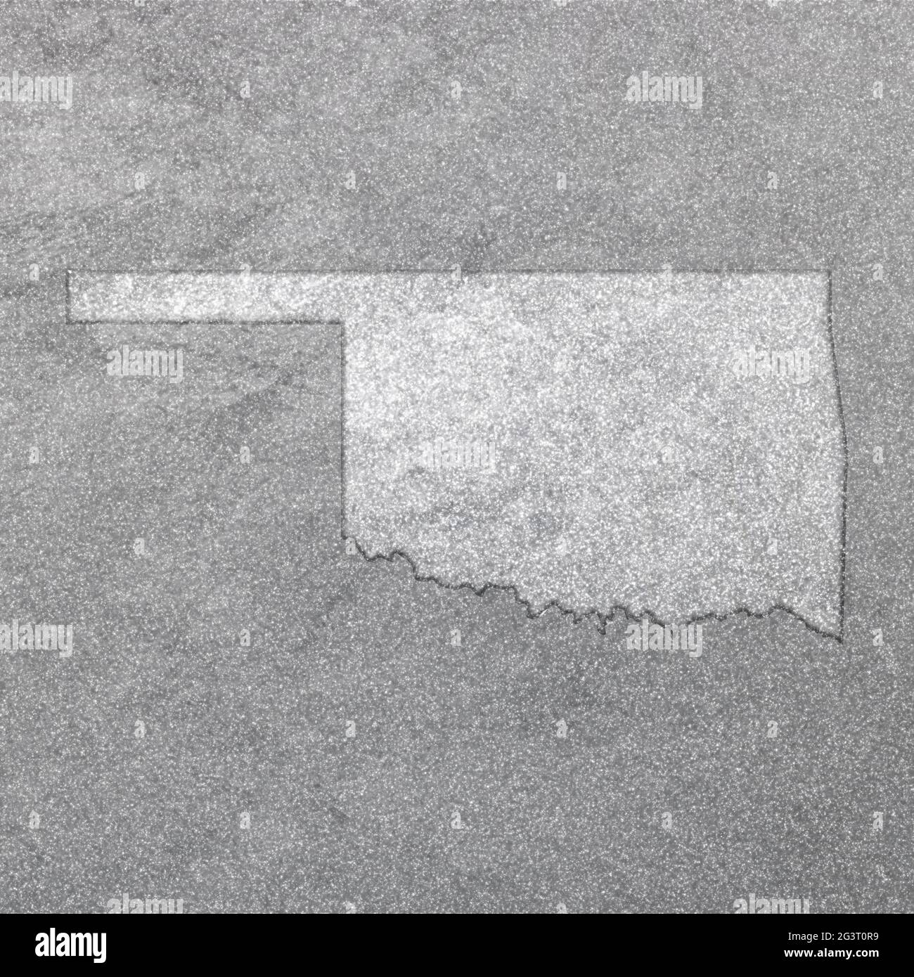 Map of Oklahoma, silver background, map background Stock Photo - Alamy