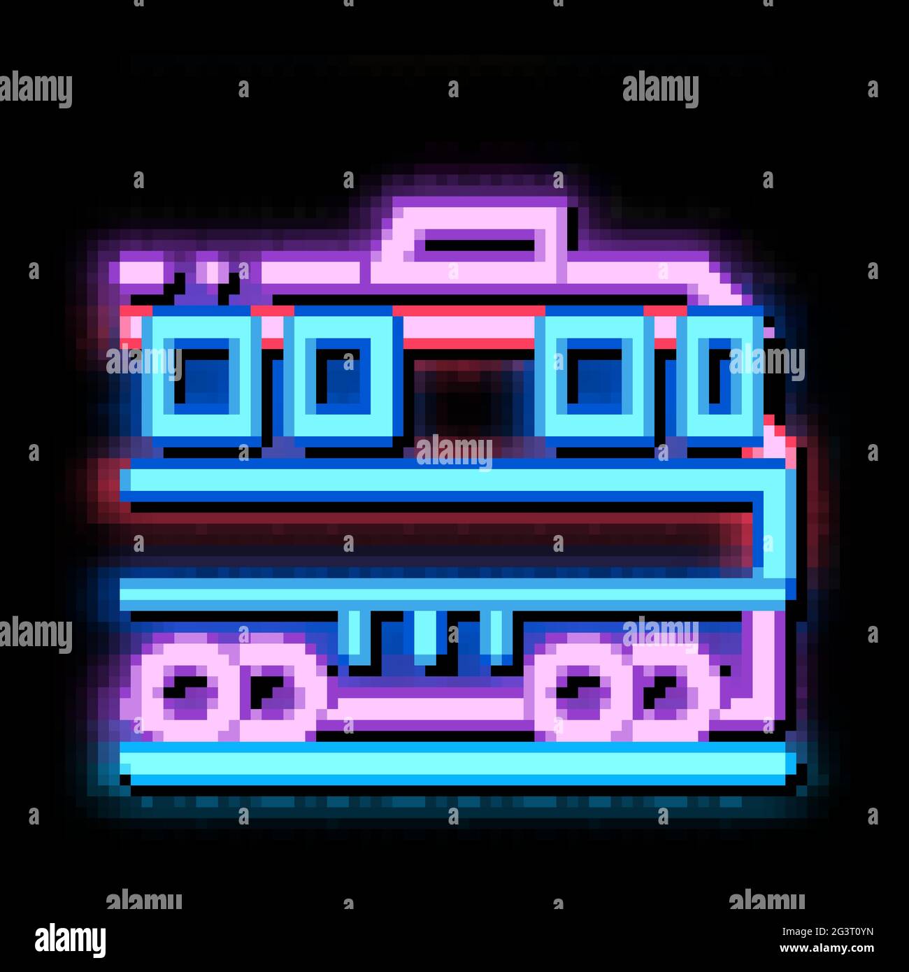 train transportation neon glow icon illustration Stock Vector Image ...