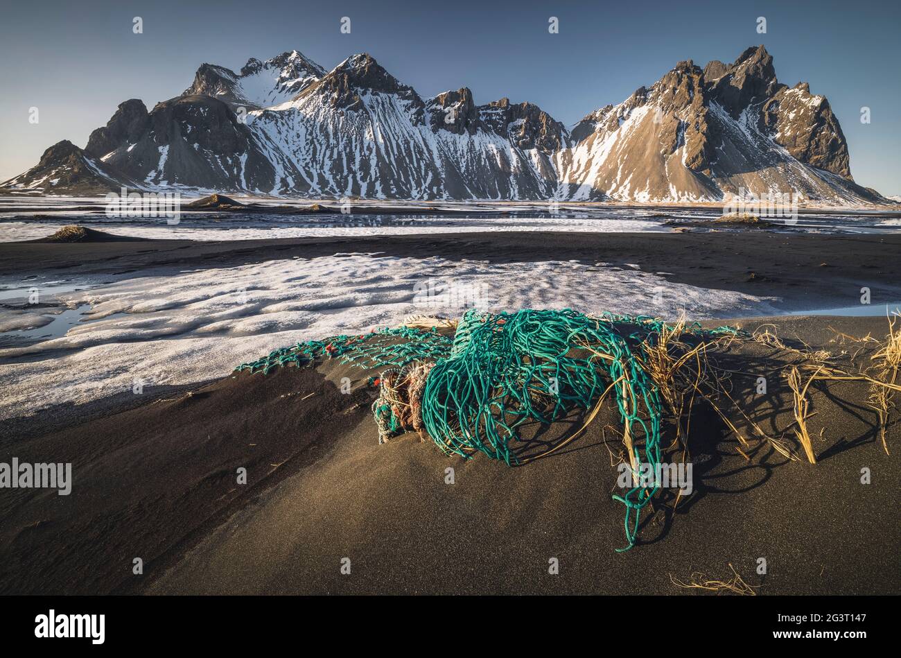 famous Stokkness mountains snowed from aerial view Stock Photo - Alamy