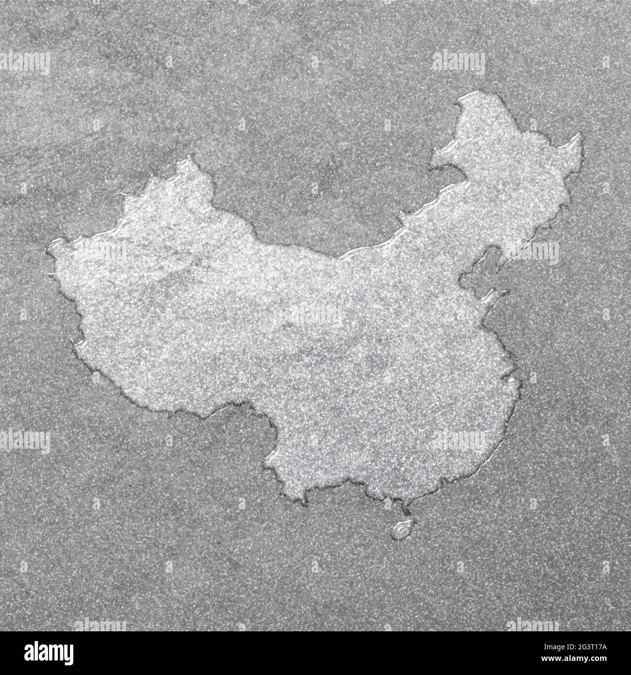Map of China, silver background, map background Stock Photo - Alamy