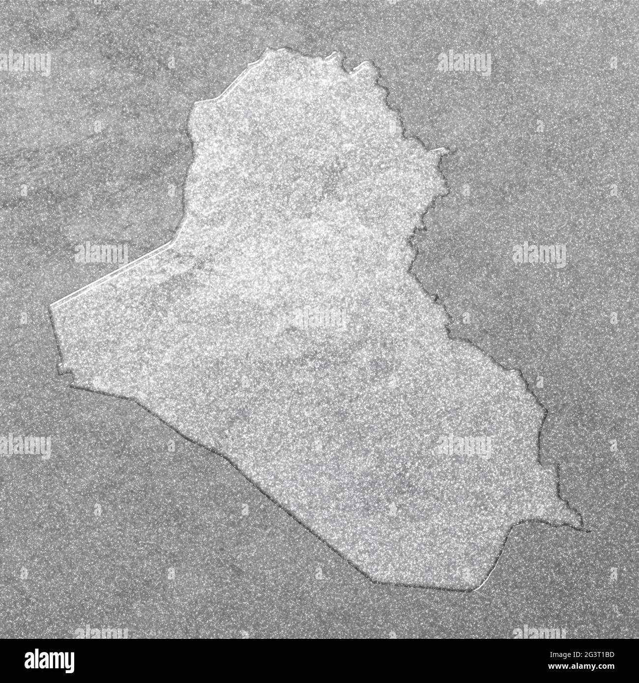Map of Iraq, silver background, map background Stock Photo - Alamy