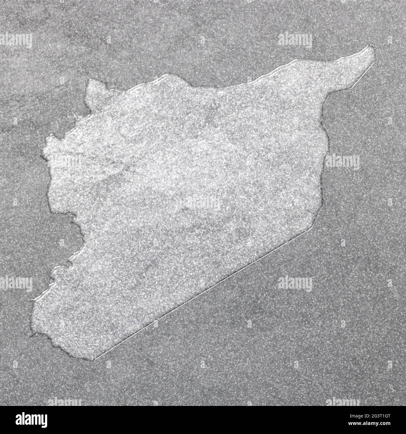 Map of Syria, silver background, map background Stock Photo - Alamy