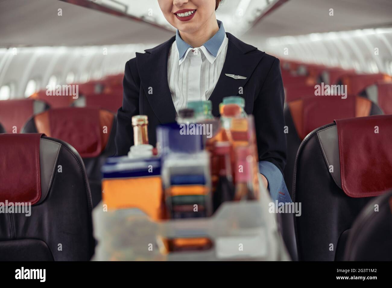 Airplane food cart hi-res stock photography and images - Alamy