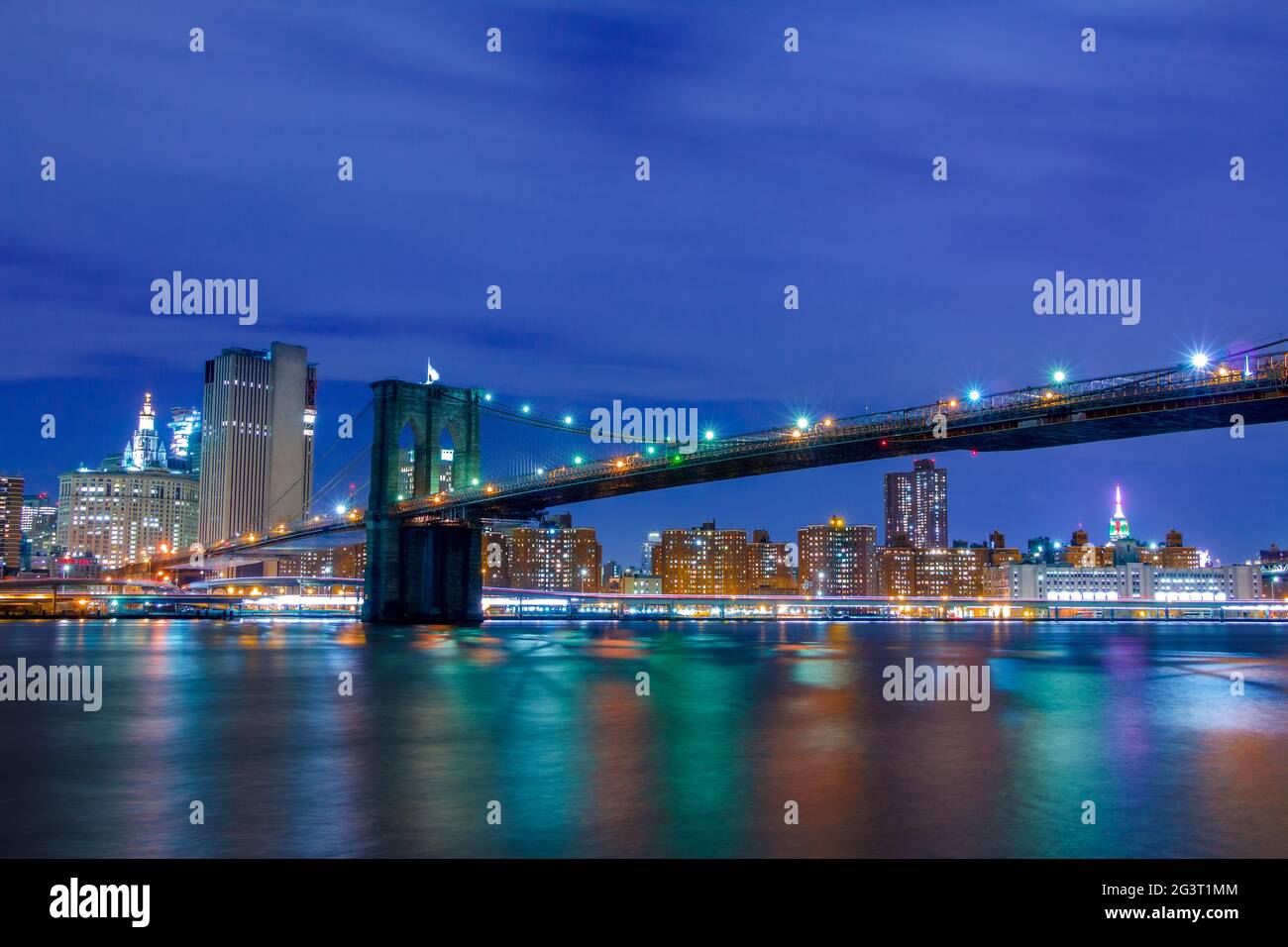 Night famous brooklyn bridge manhattan hi-res stock photography and ...