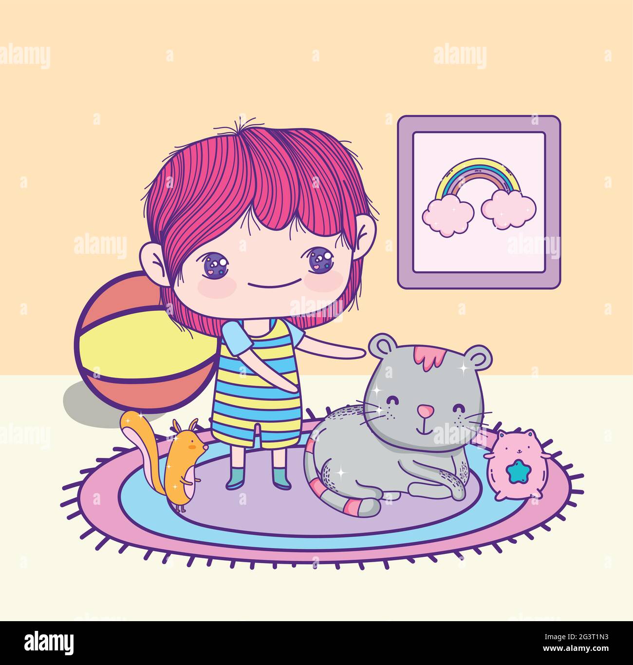 cute little boy anime Stock Vector Image & Art - Alamy