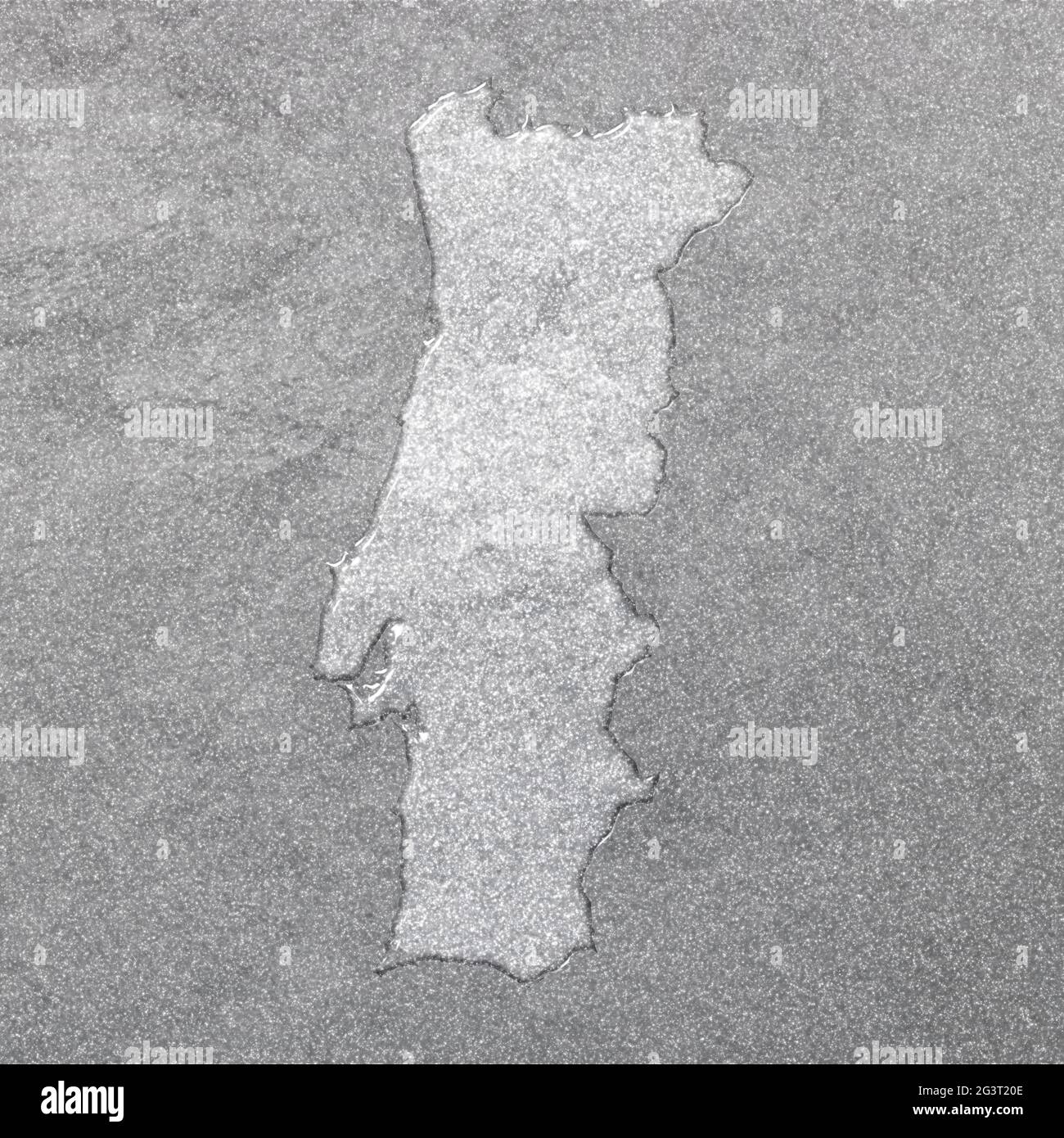 Map of Portugal, silver background, map background Stock Photo - Alamy